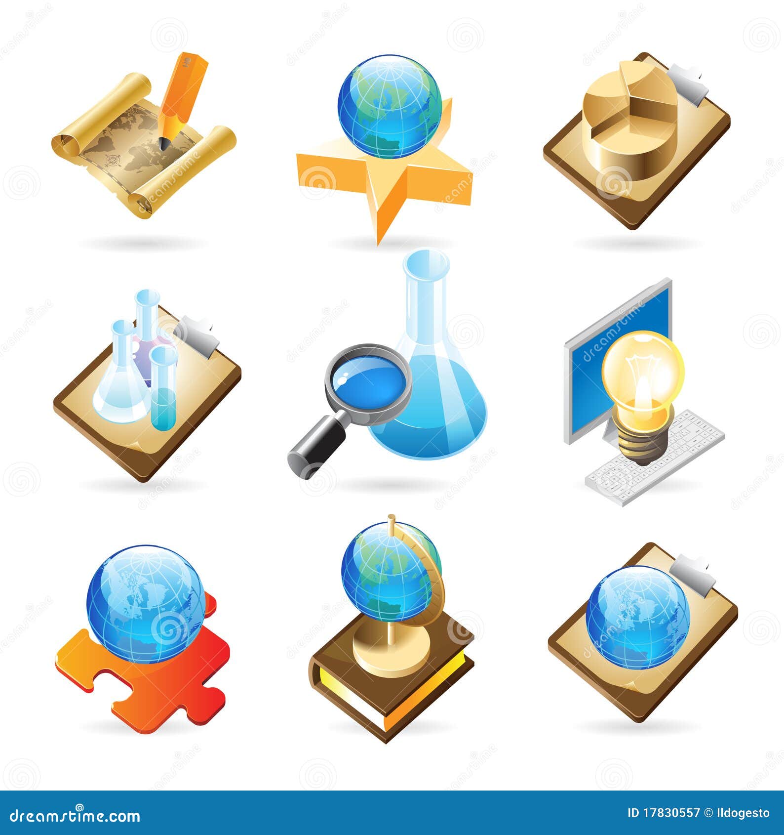 Icon concepts for science stock vector. Illustration of book - 17830557