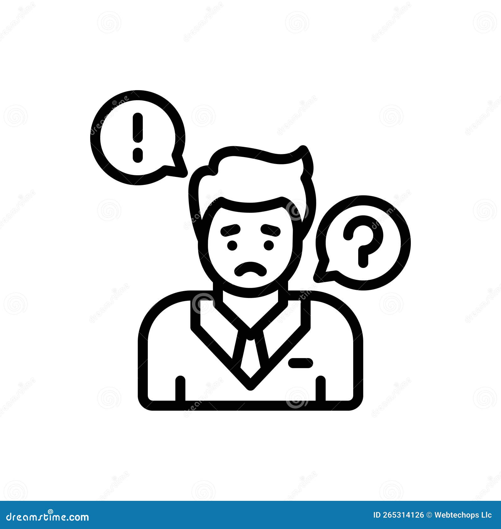 Black Line Icon for Concern, Care and Boy Stock Vector - Illustration ...