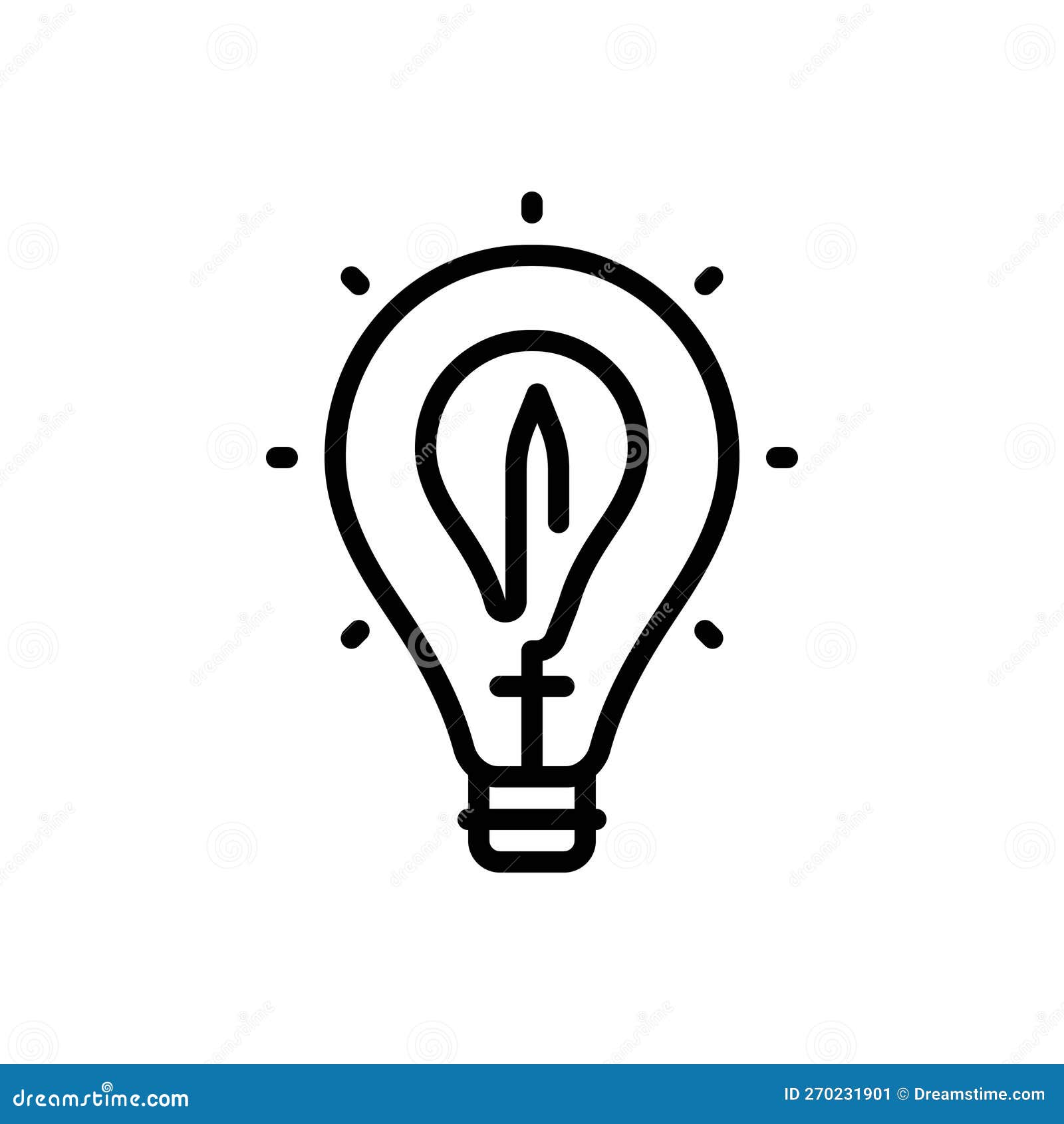 Black Line Icon for Conclusions, Inference and Light Stock Vector ...
