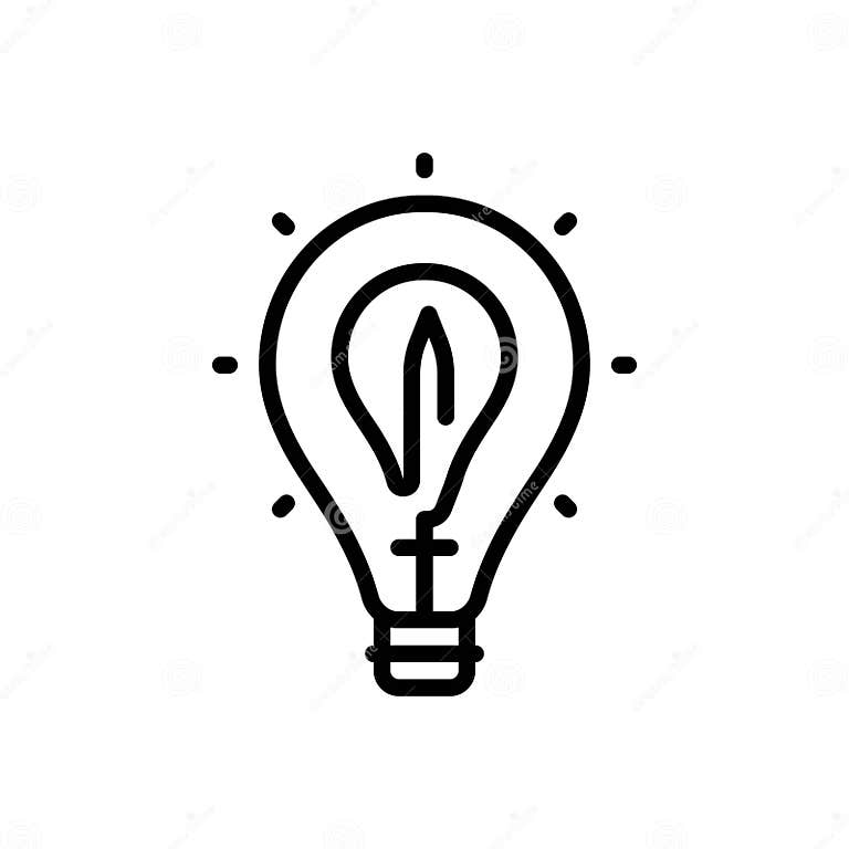 Black Line Icon for Conclusions, Inference and Light Stock Vector ...