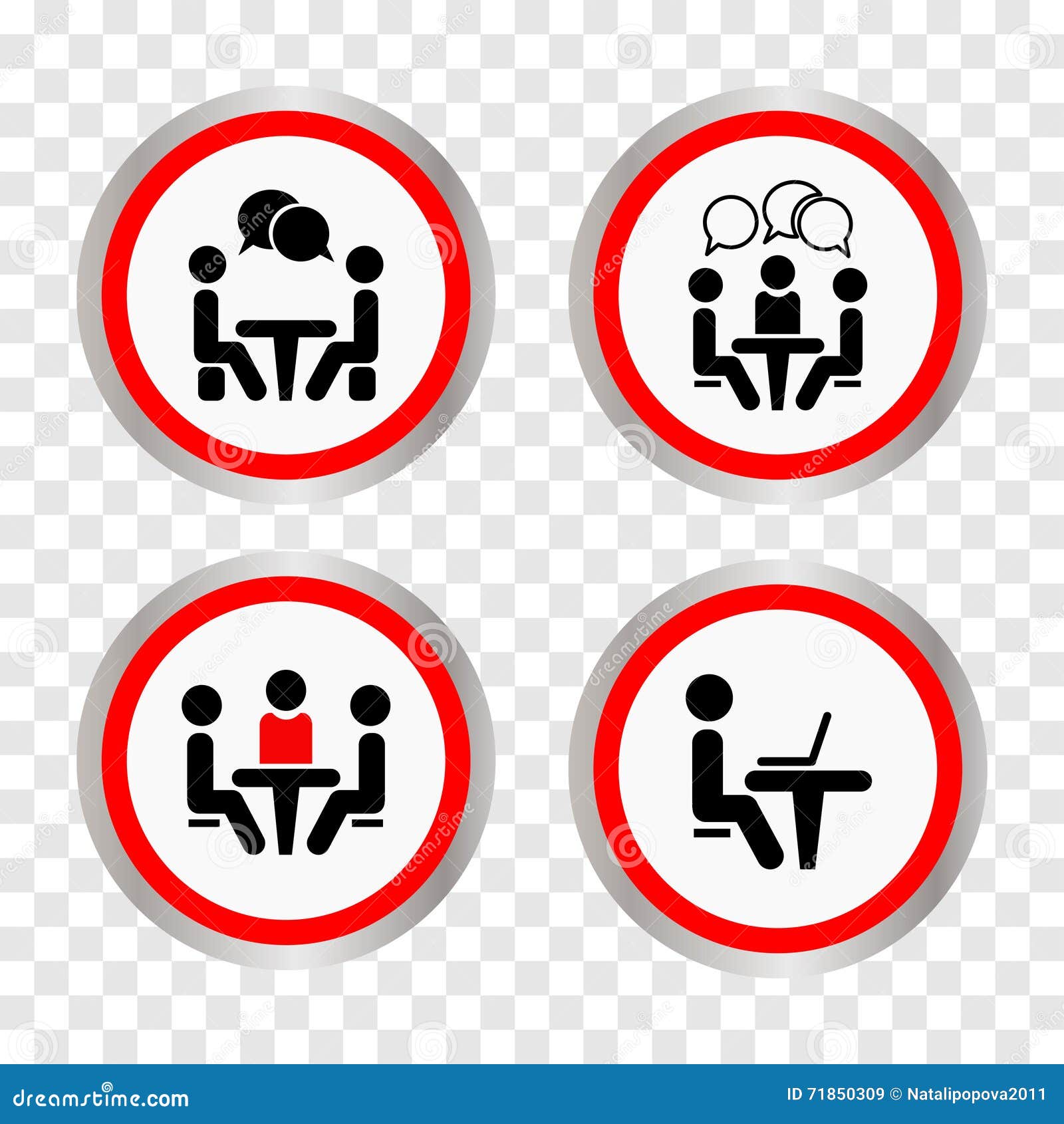 Icon Conference. People Sitting Around the Table Talking Stock Vector ...