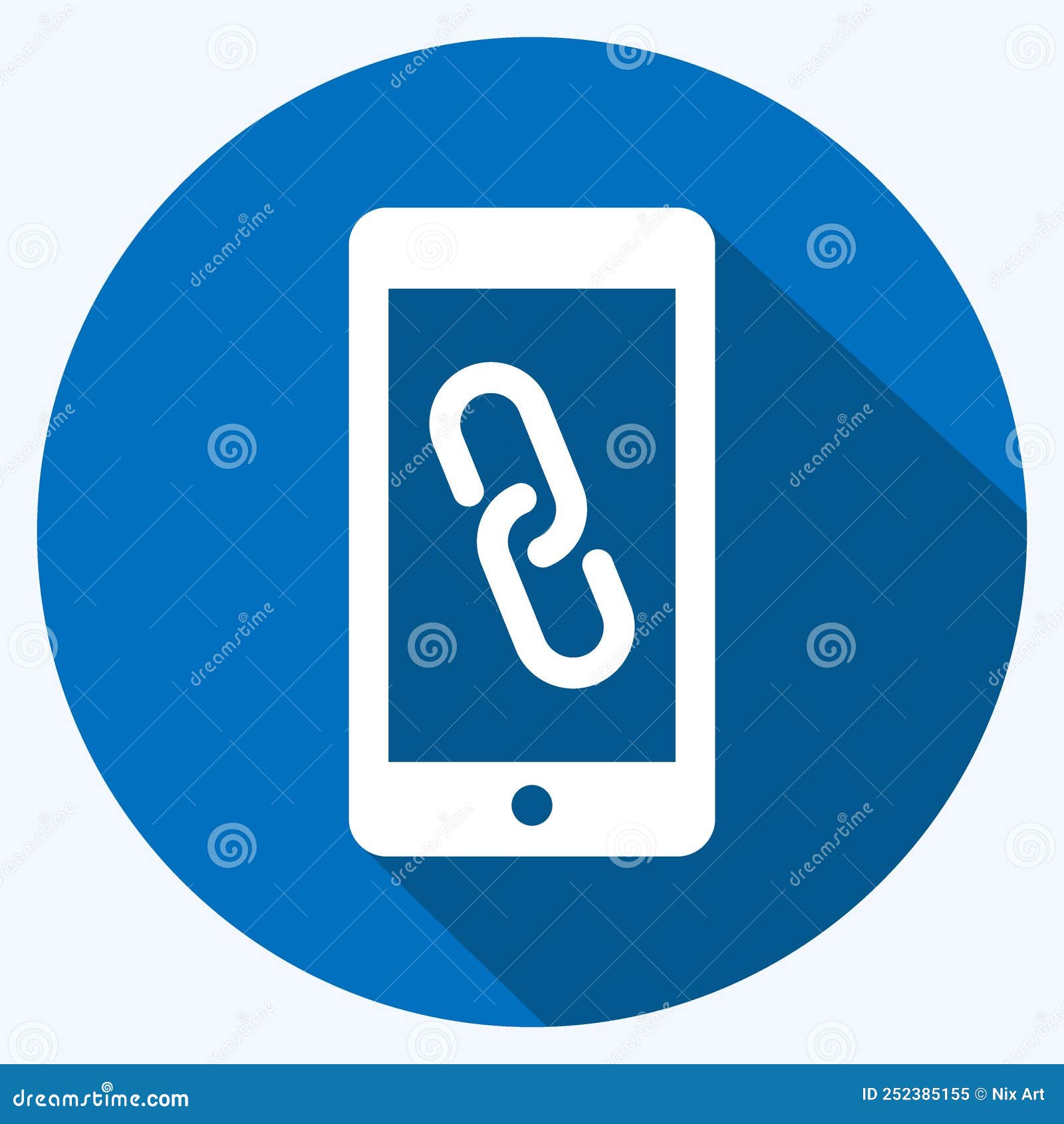 Icon Connected Mobile. Suitable for Education Symbol. Long Shadow Style ...