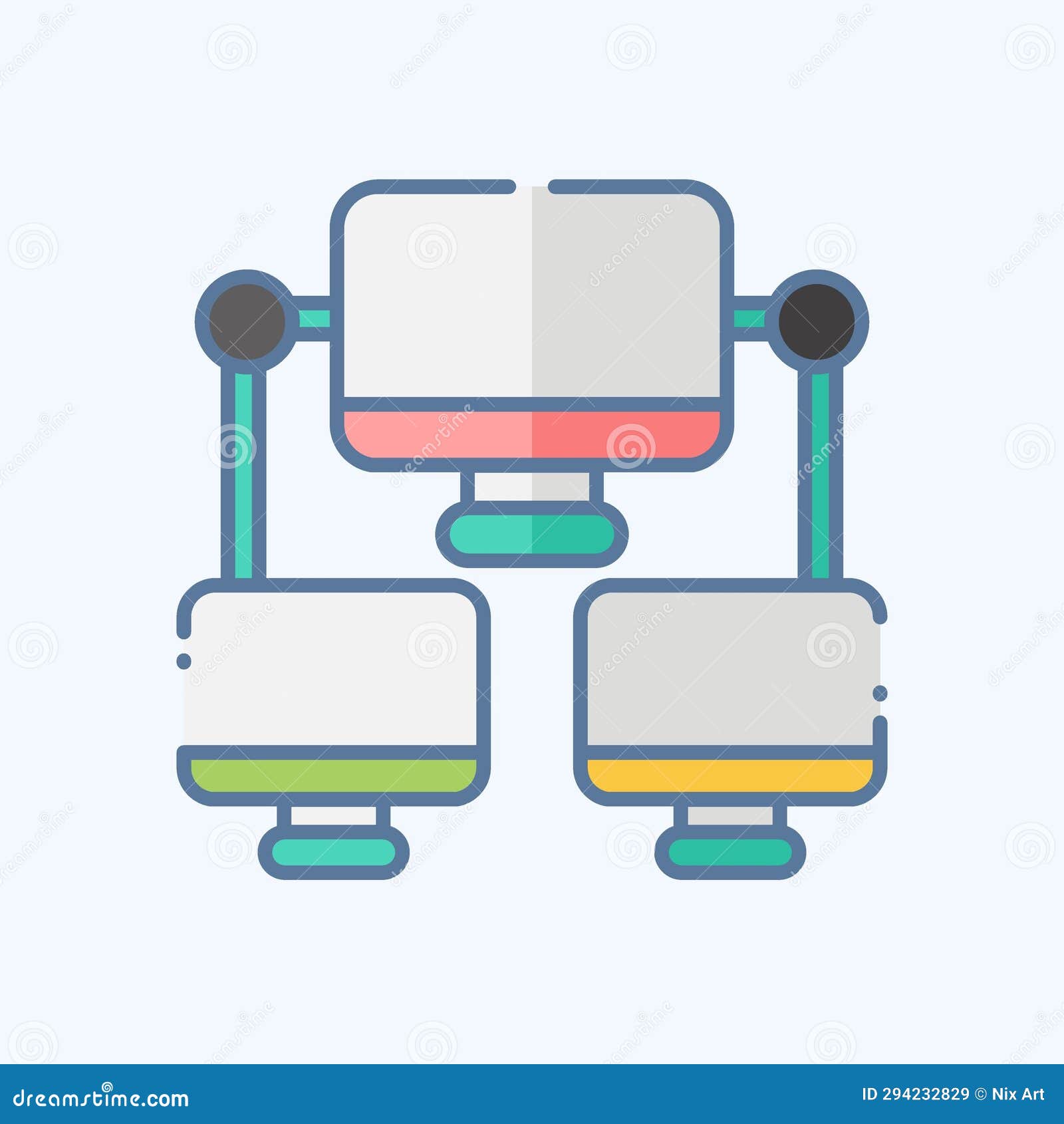 Icon Connection Computer. Related To Communication Symbol. Doodle Style ...