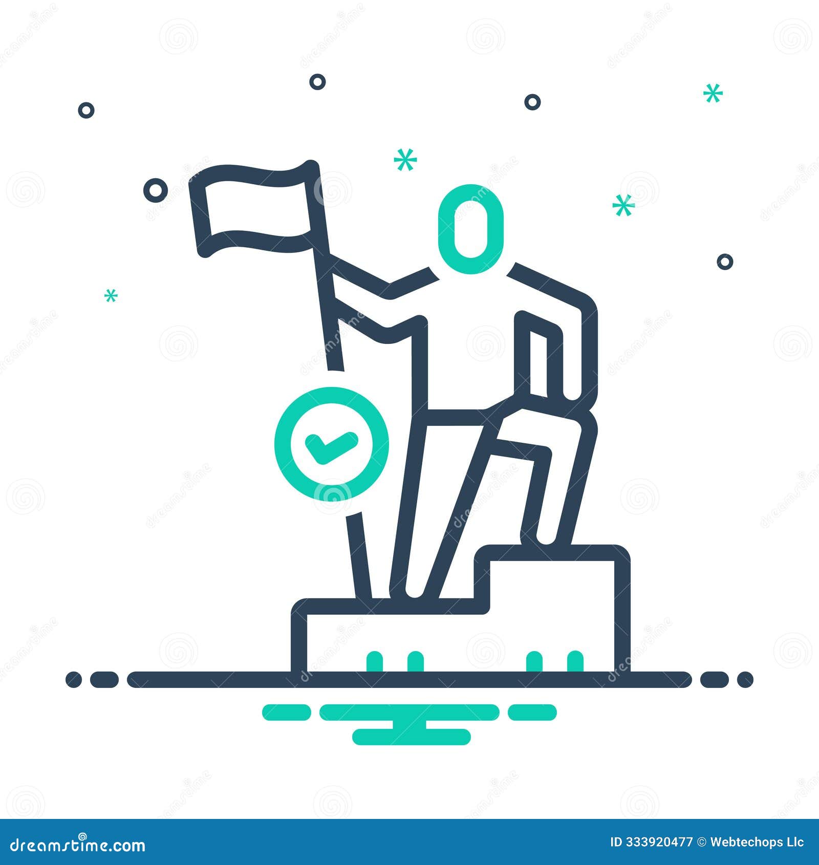 Mix Icon for Conquering, Flag and Achievement Stock Vector ...