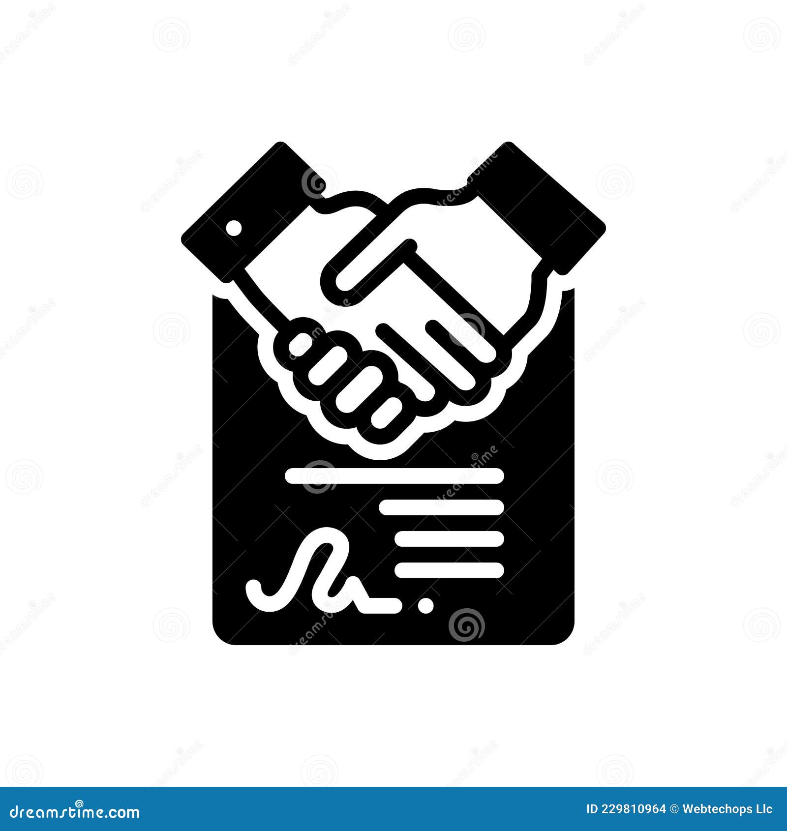 Black Solid Icon for Consensus, Agreement and Handshake Stock Vector ...