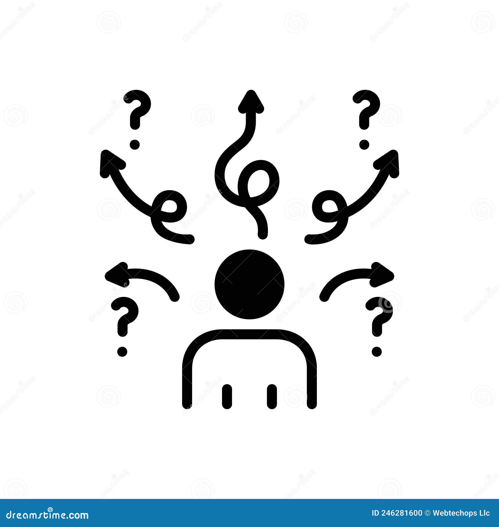 Black Solid Icon for Consideration, Why and Question Stock Vector ...