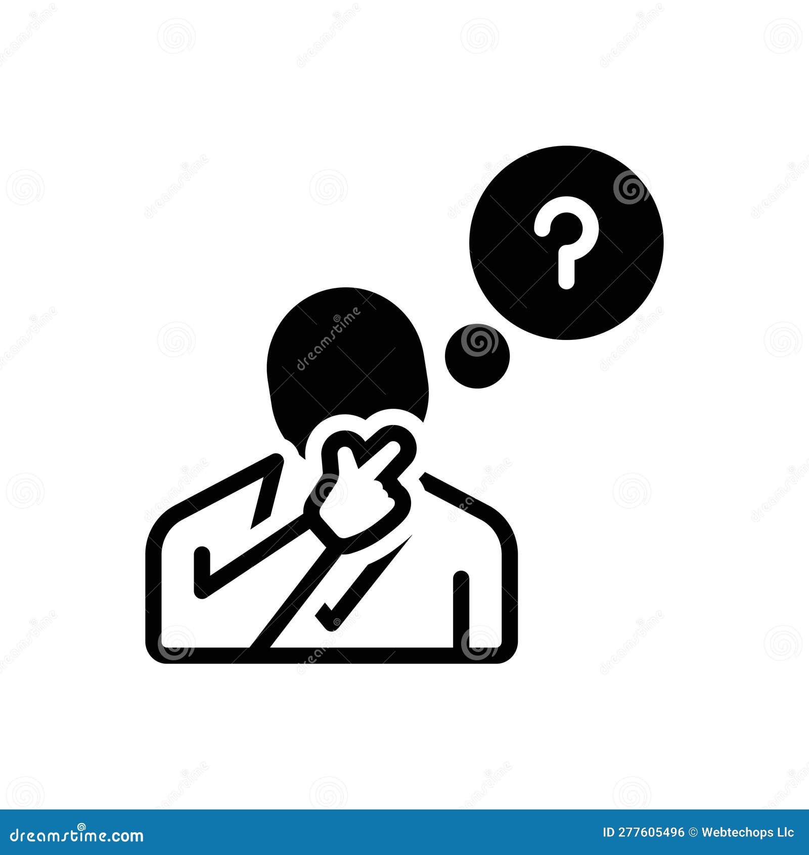 Black Solid Icon for Considerations, Thought and Mulling Stock Vector ...