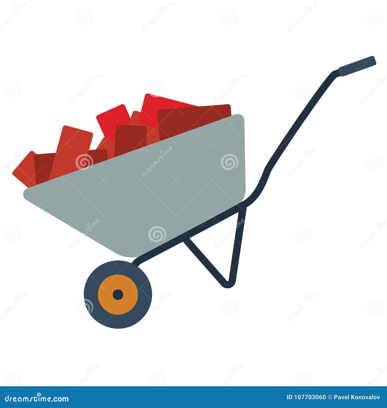 Icon of construction cart stock vector. Illustration of ground - 107703060