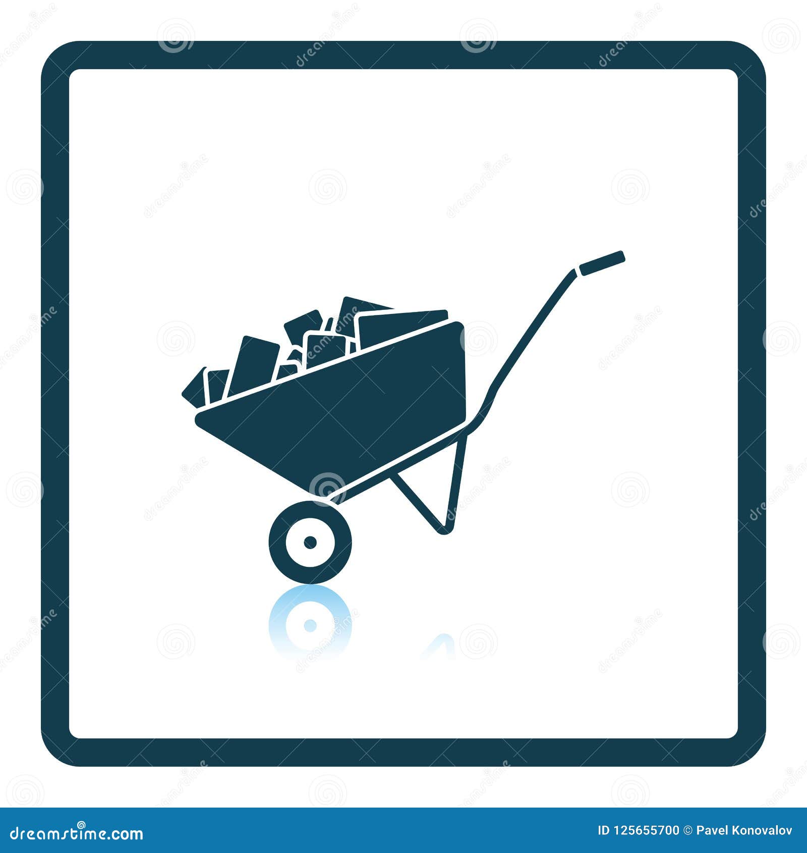 Icon of construction cart stock vector. Illustration of agriculture ...