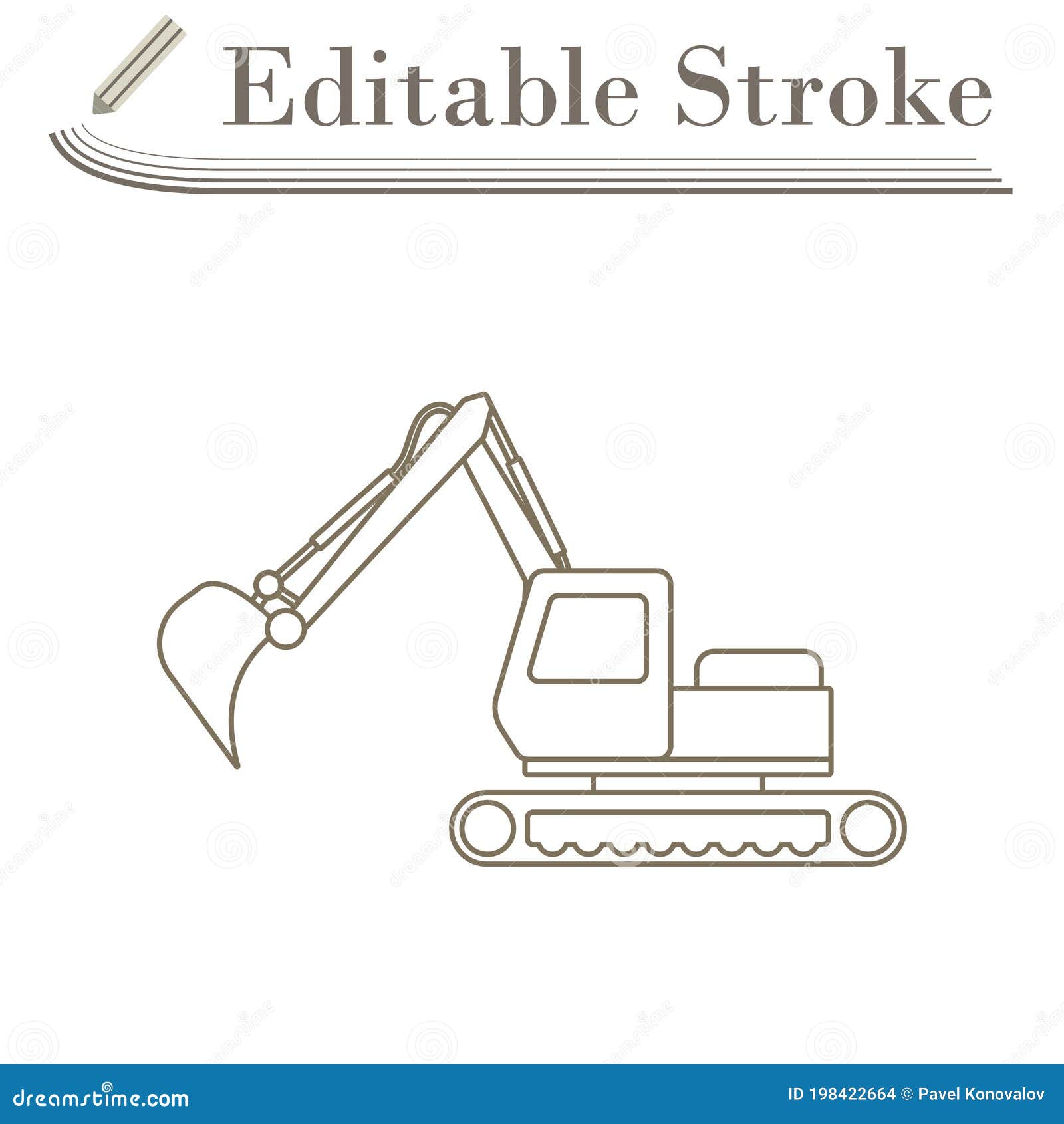 Construction Excavator Side View Isolated 3d Rendering Stock Image ...