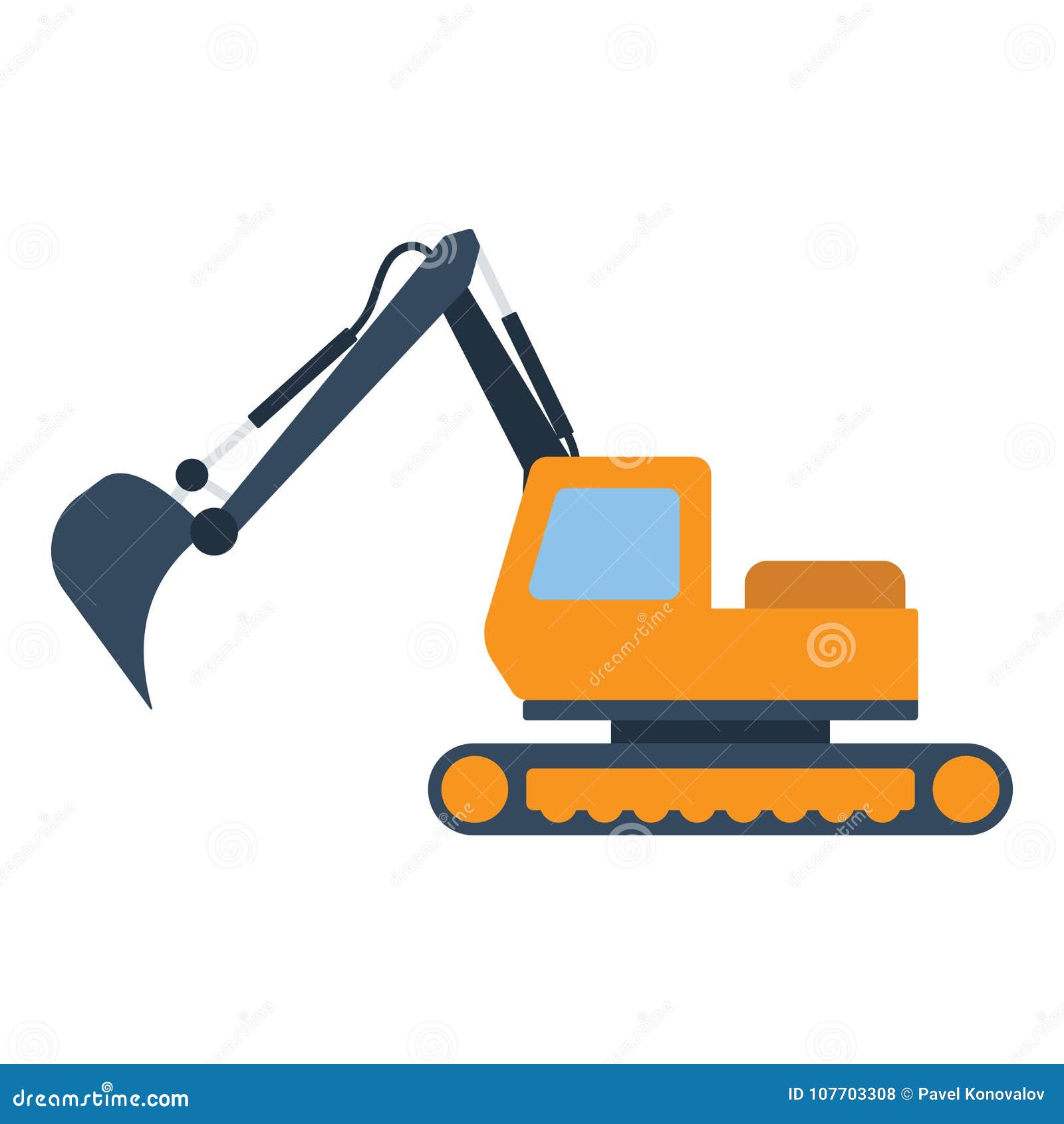 Icon of Construction Excavator Stock Vector - Illustration of loader ...