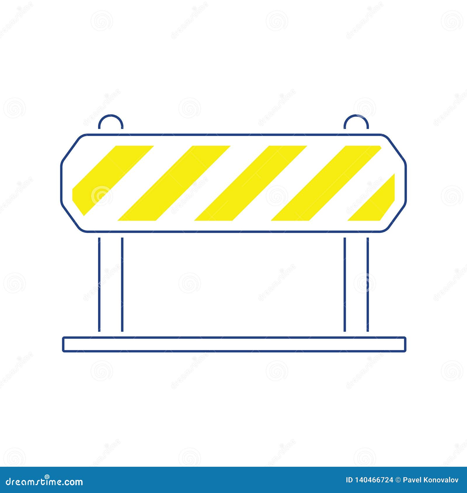 Icon of construction fence stock vector. Illustration of draw - 140466724