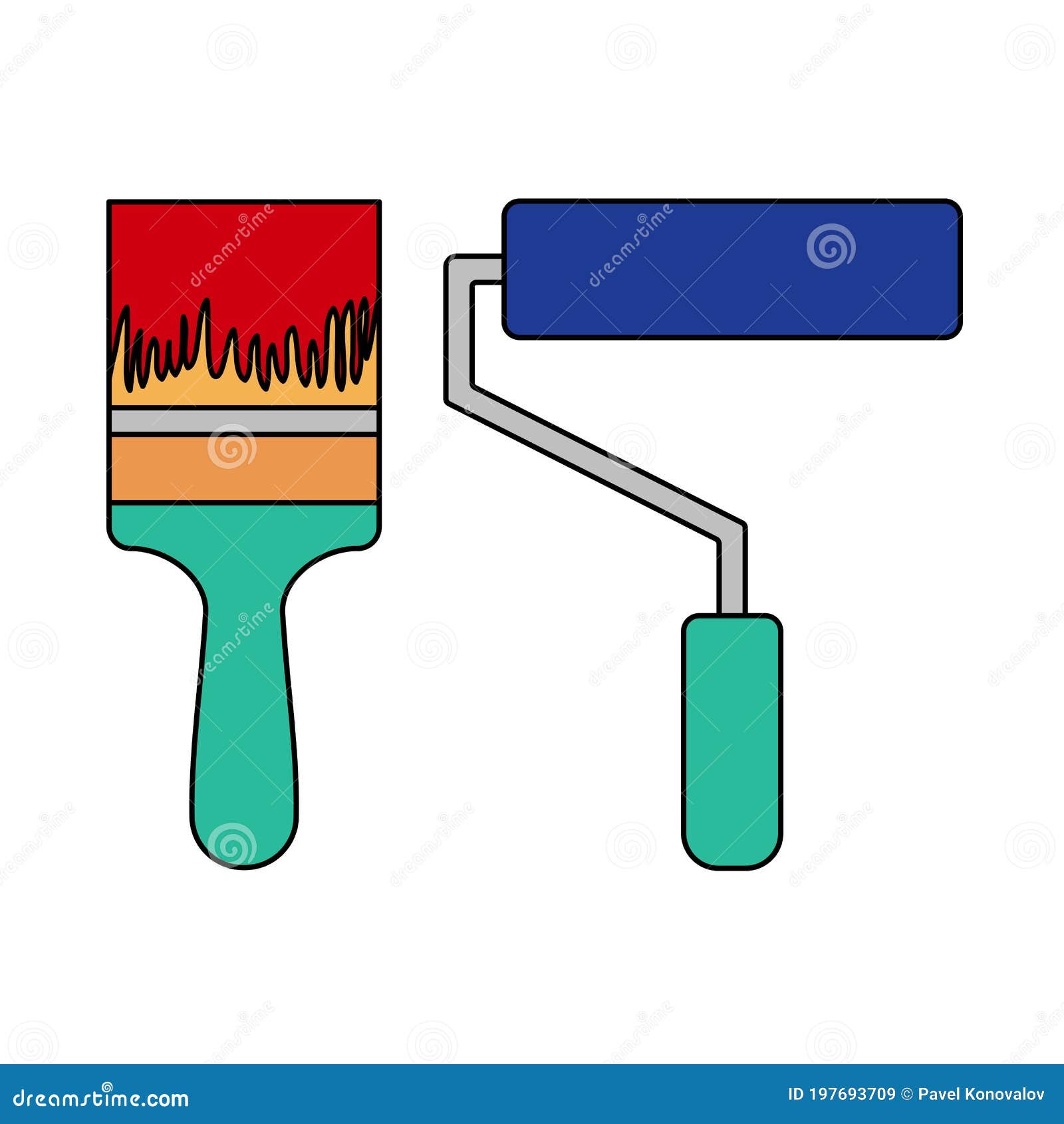 Icon of Construction Paint Brushes Stock Vector - Illustration of ...