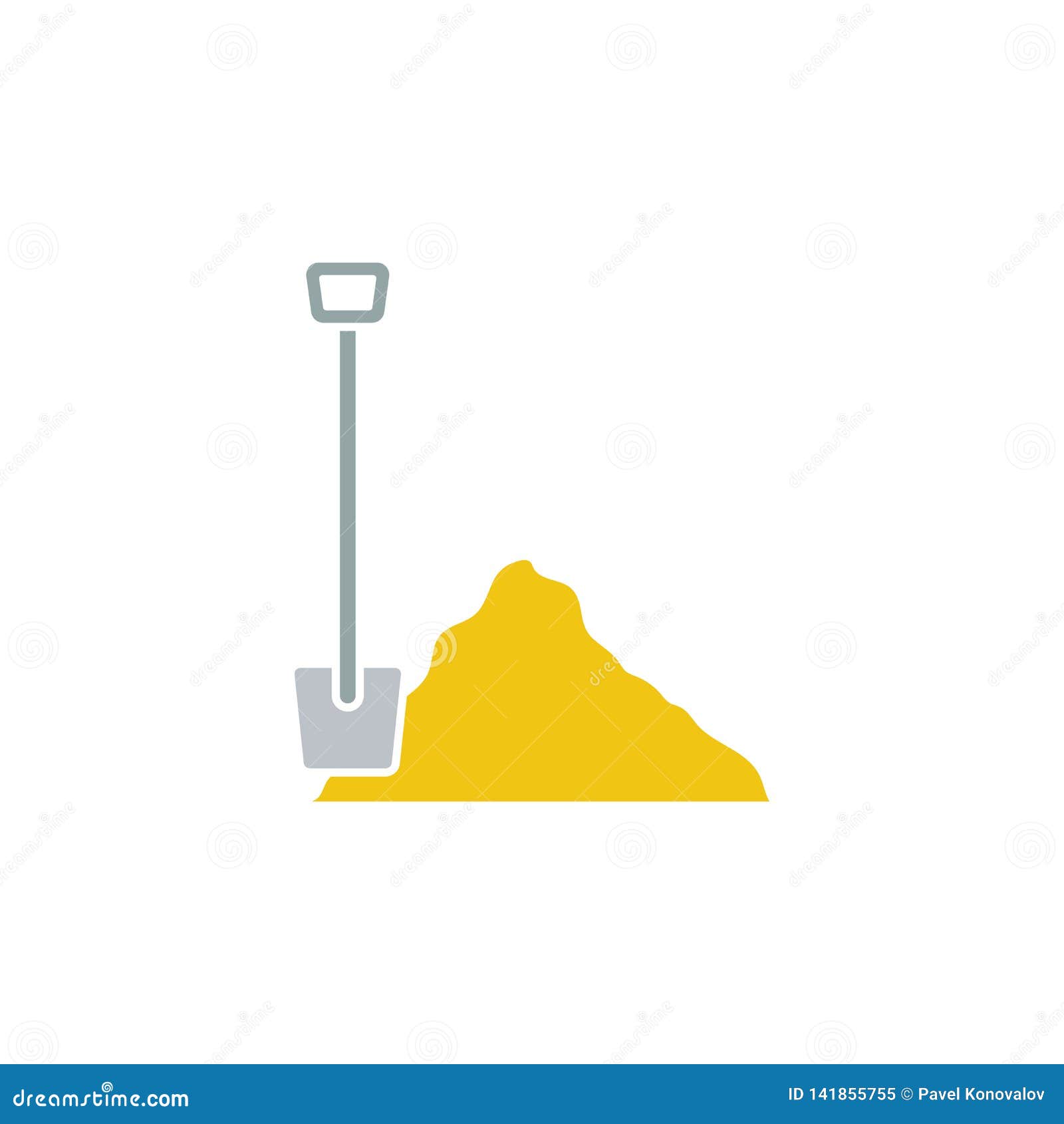 Icon of Construction Shovel and Sand Stock Vector - Illustration of ...