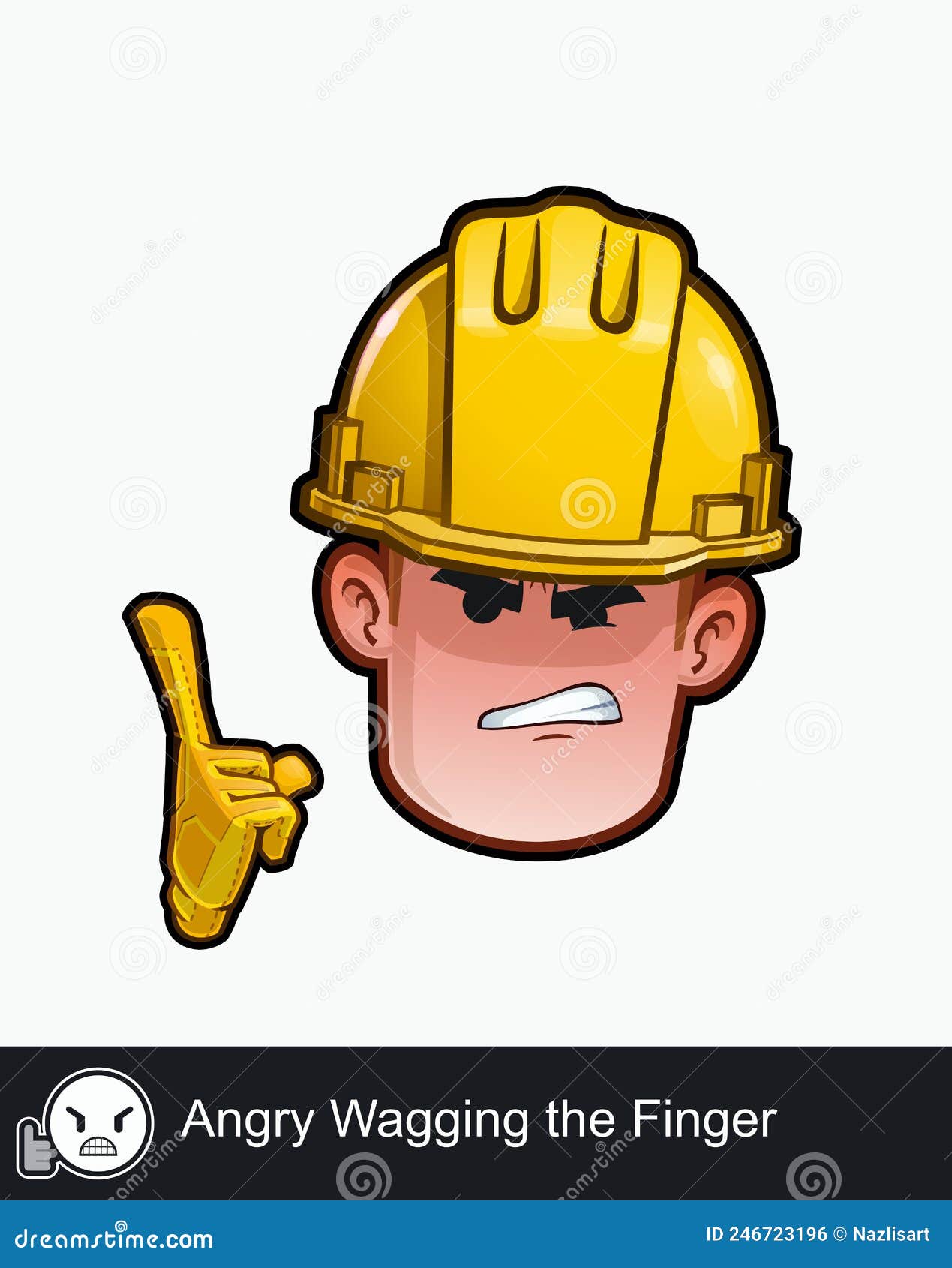 Construction Worker - Expressions - Negative - Angry Wagging the Finger ...