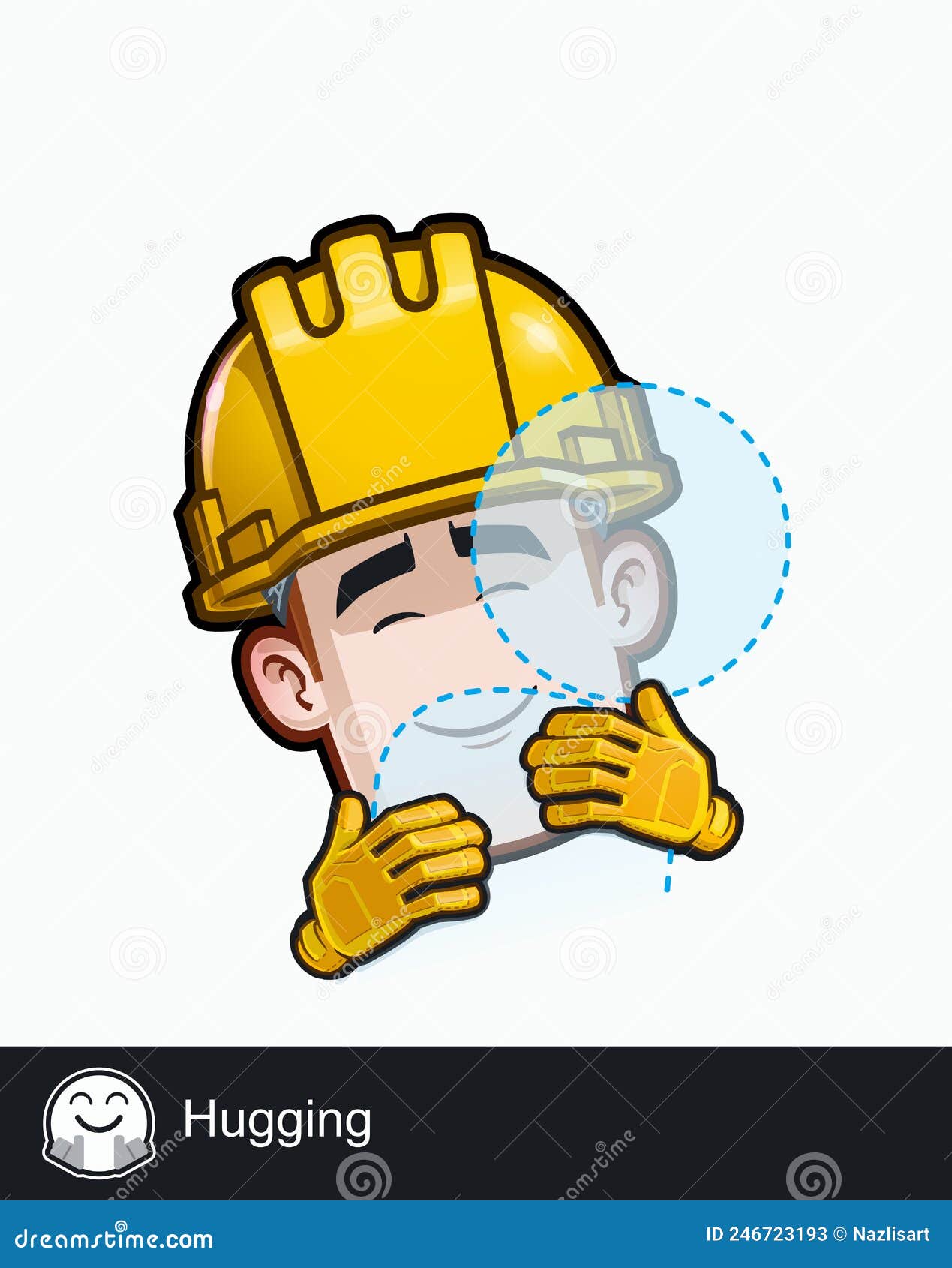 Construction Worker - Expressions - Hugging Stock Vector - Illustration ...