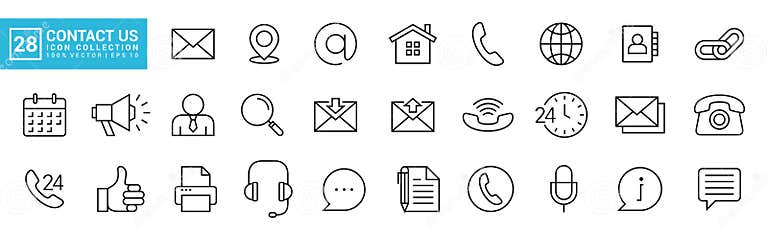 Collection Icon of Contact Us, Contact, Address, Location, Call Stock ...