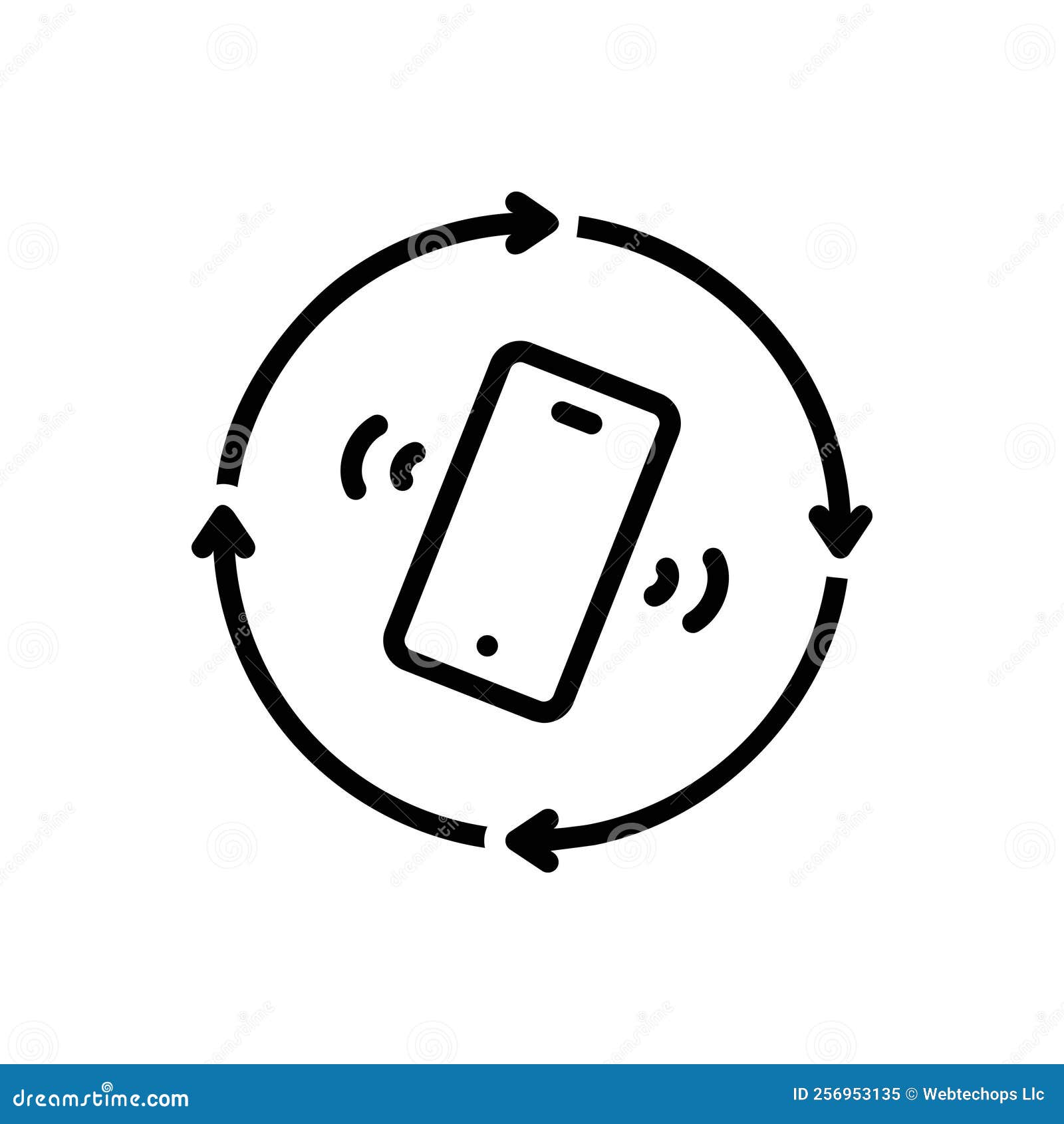 Black Line Icon for Continuously, Consecutive and Continual Stock ...