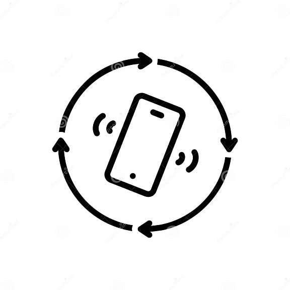 Black Line Icon for Continuously, Consecutive and Continual Stock ...