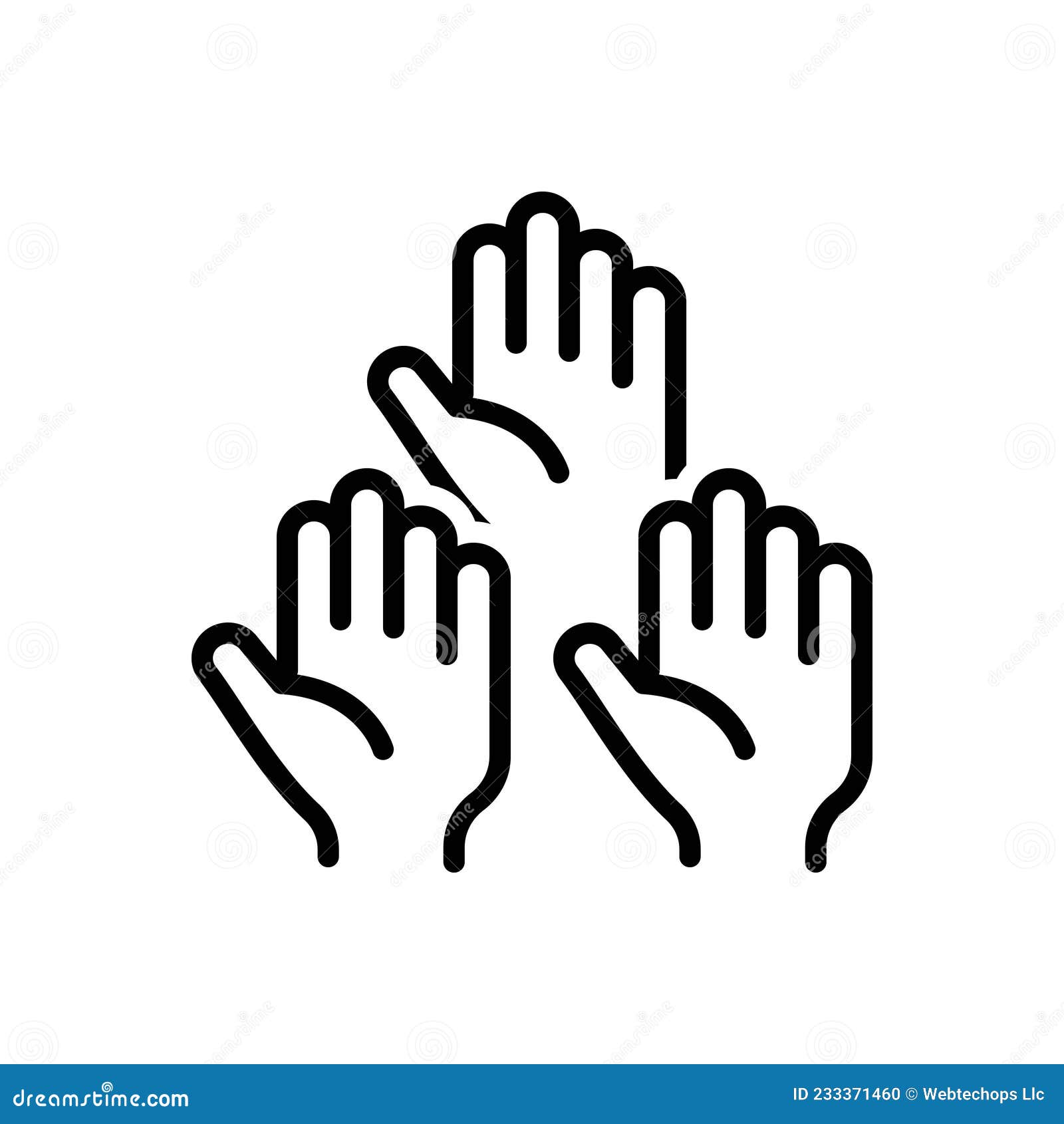 Black Line Icon for Contribution, Benefaction and Volunteer Stock ...