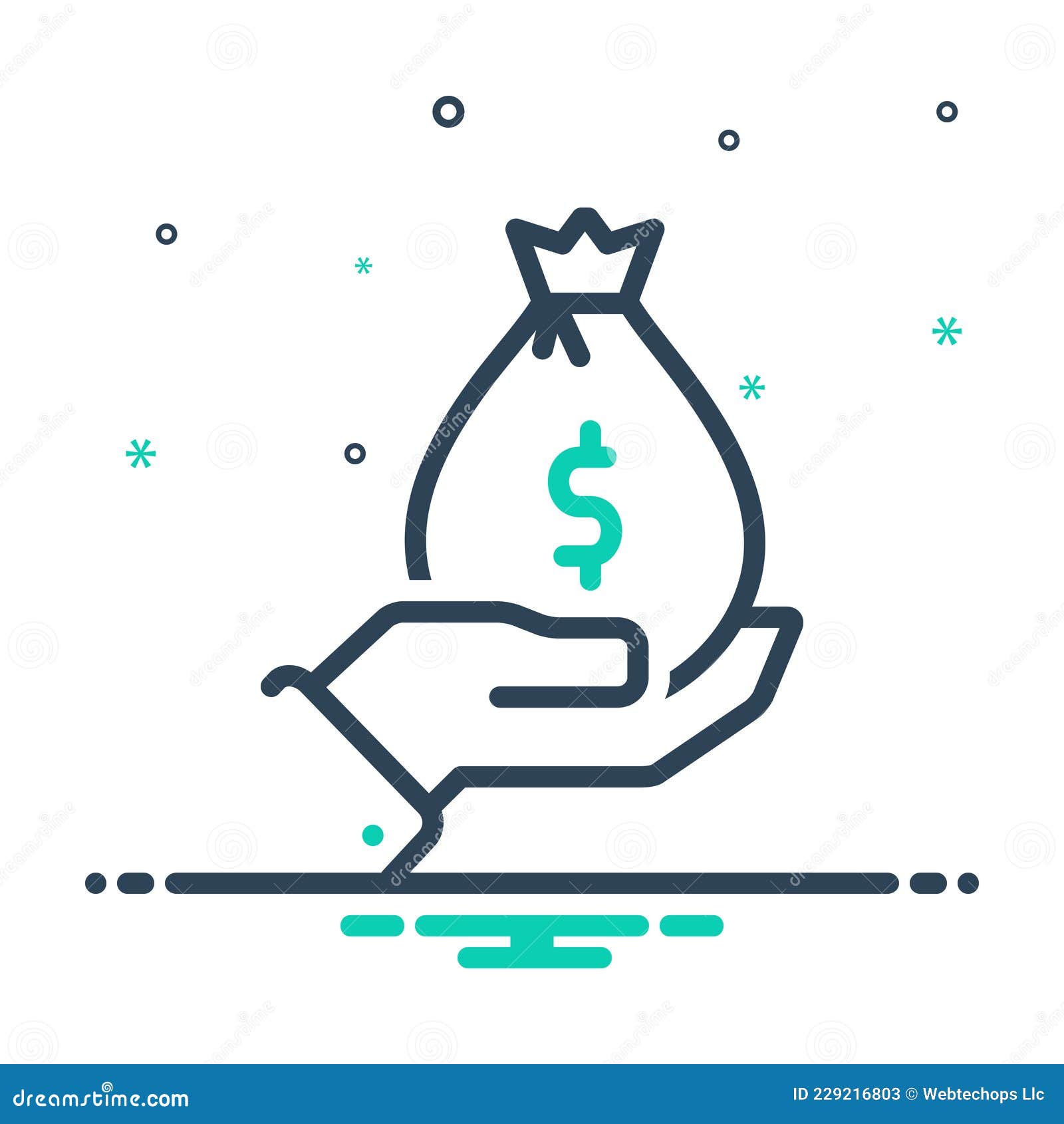 Mix Icon for Contribution, Capital and Money Stock Vector ...