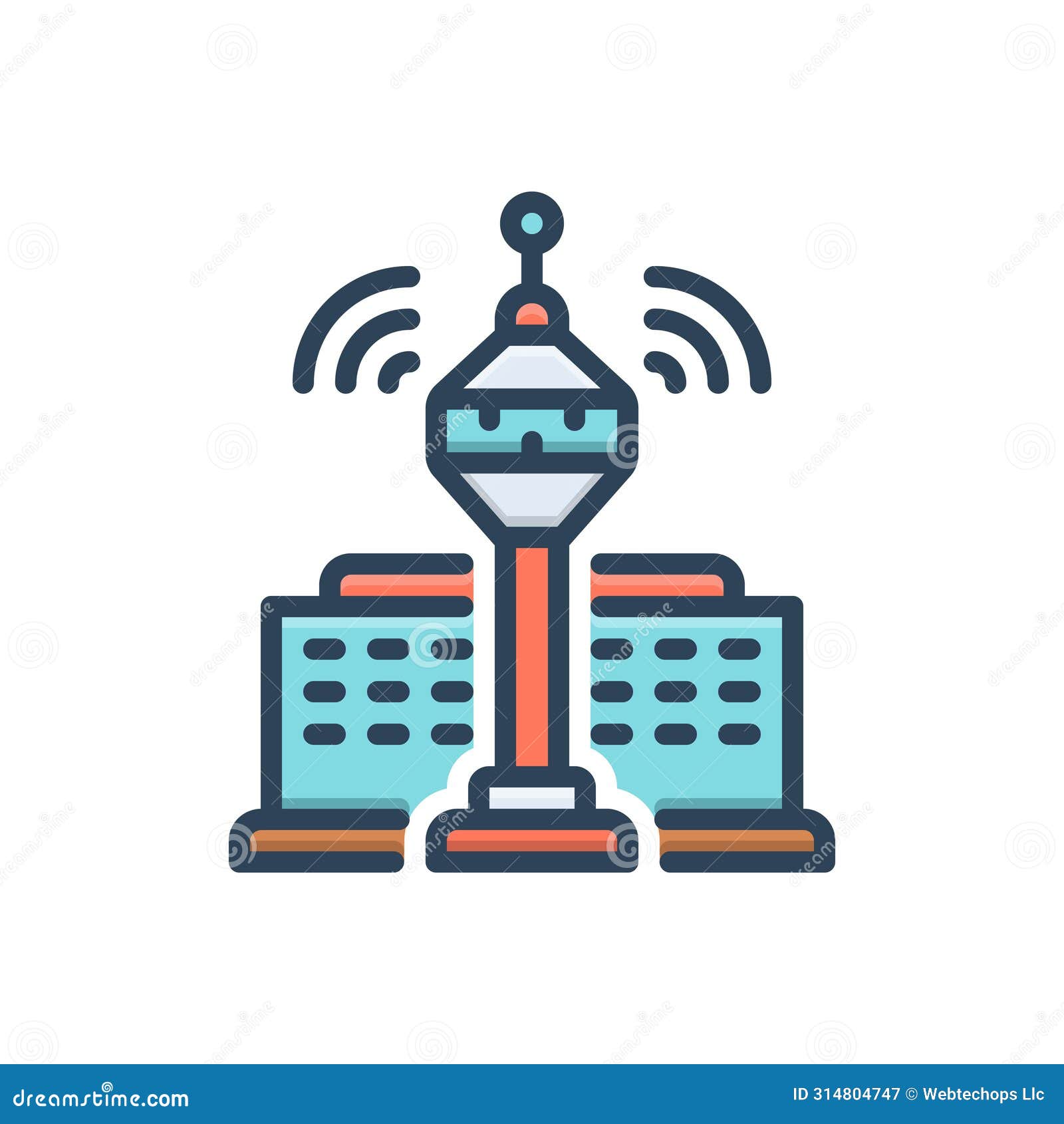 Color Illustration Icon for Control Tower, Airport and Tower Stock ...