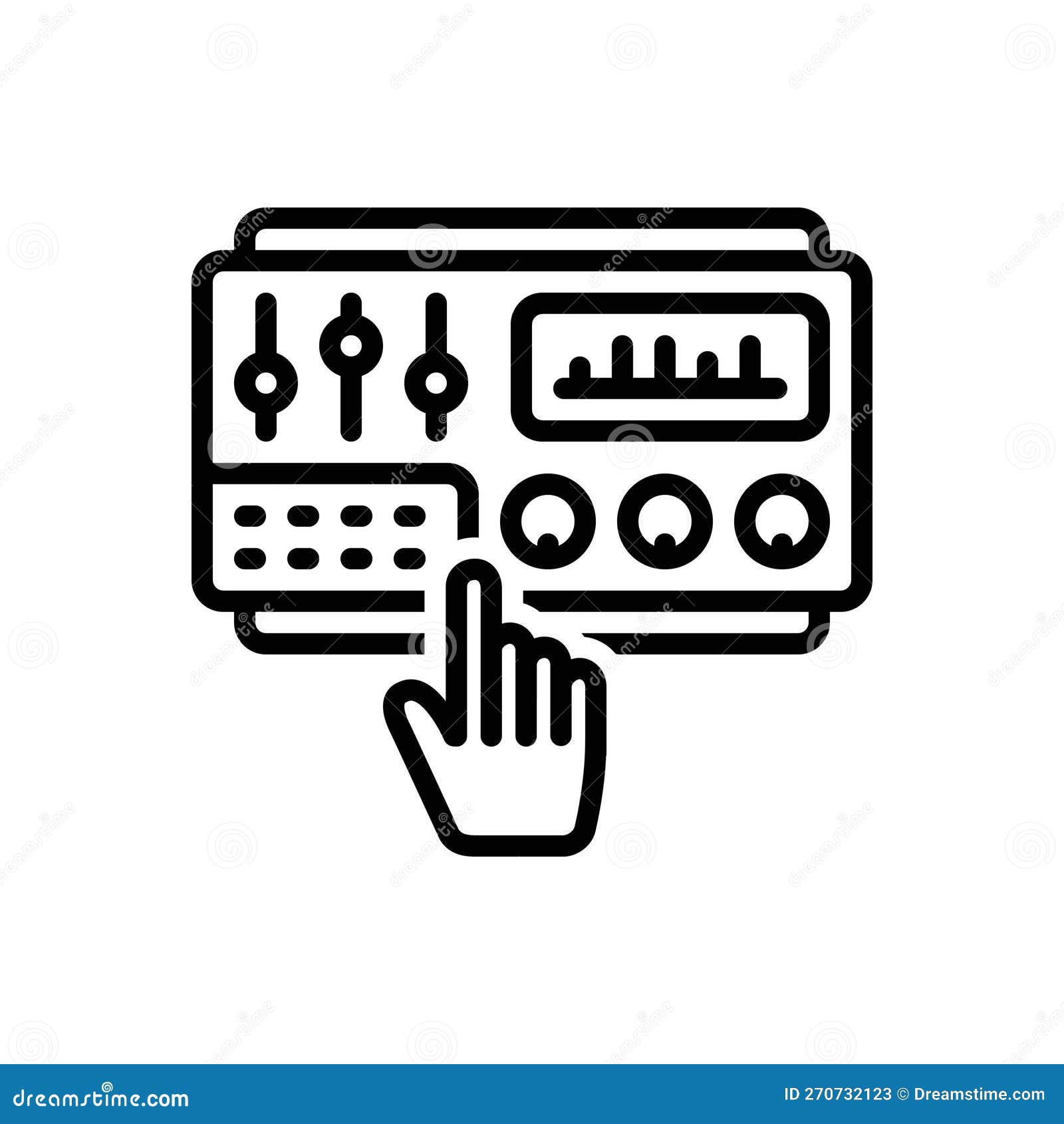 Black Line Icon for Controlled, Adjustment and Channel Stock Vector ...