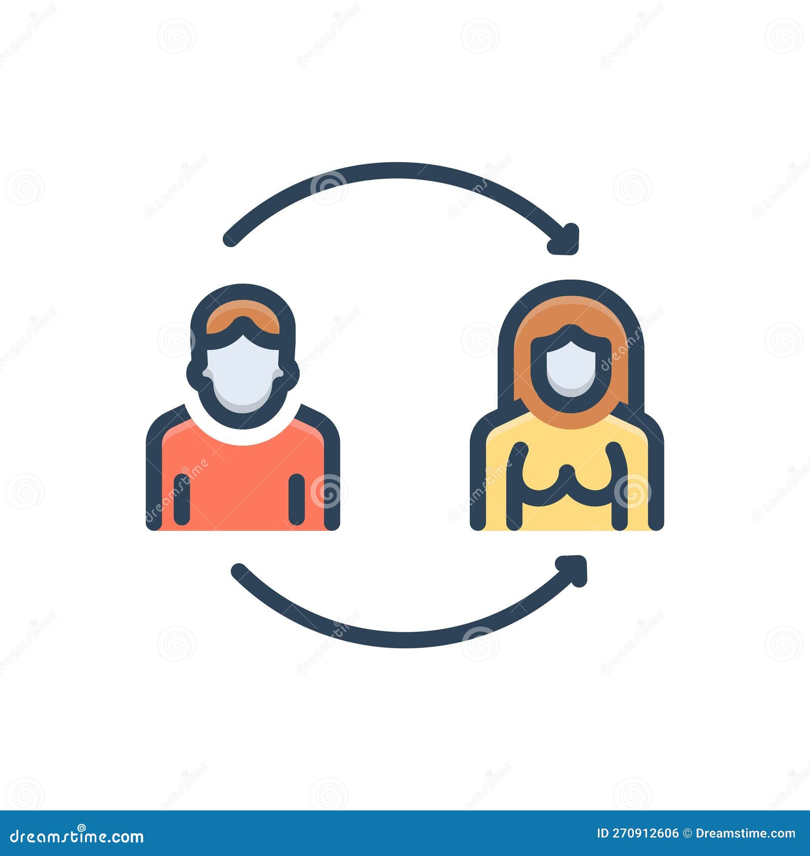 Color Illustration Icon for Conversion, Change and Transformation Stock ...