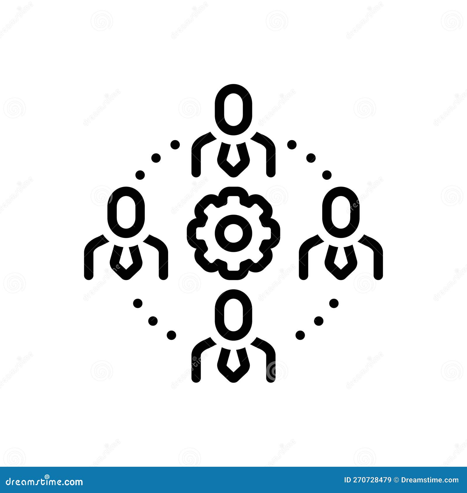 Black Line Icon for Cooperative, Joint and Worker Stock Illustration ...