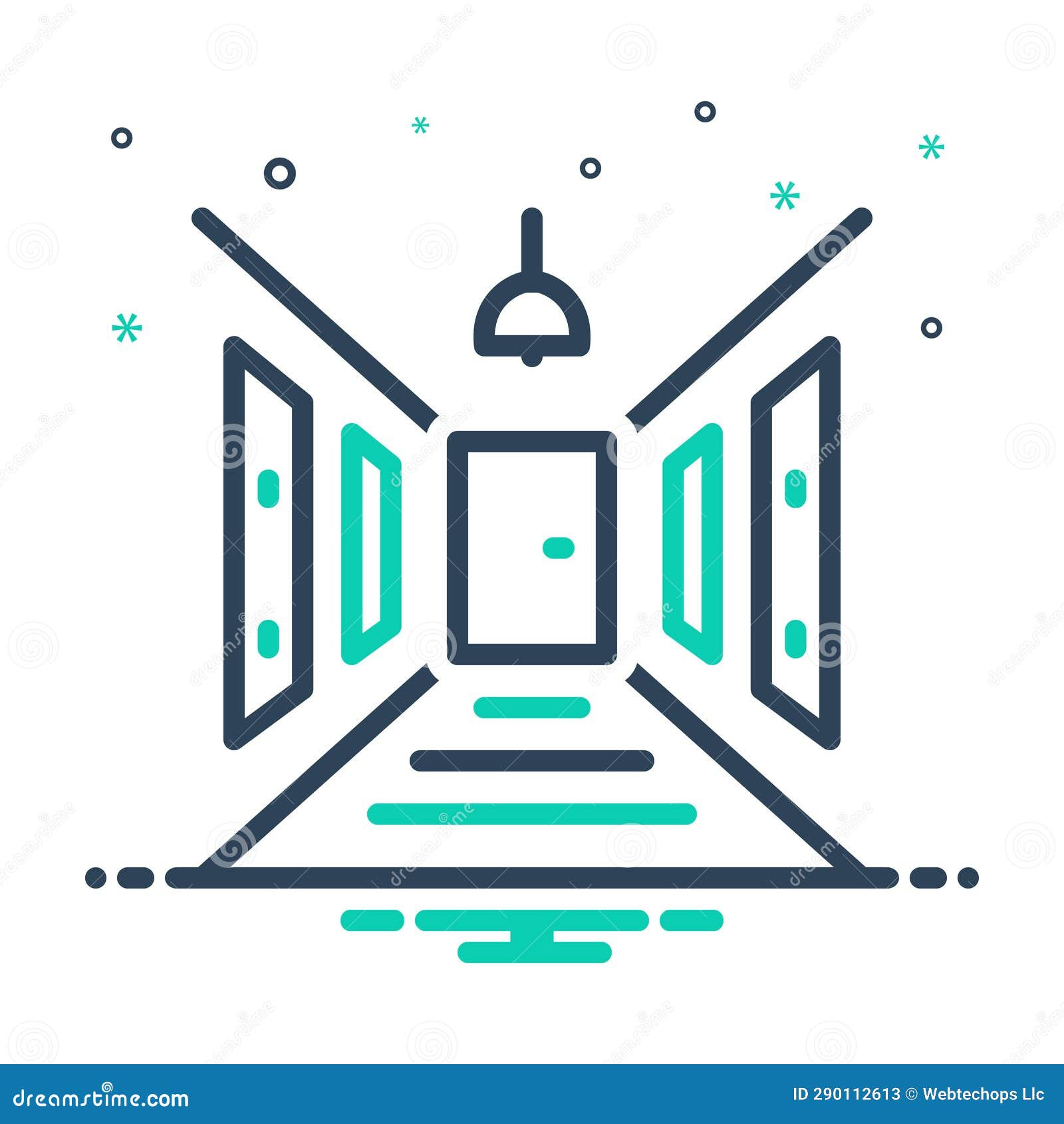 Mix Icon for Corridor, Entrance and Door Way Stock Illustration ...