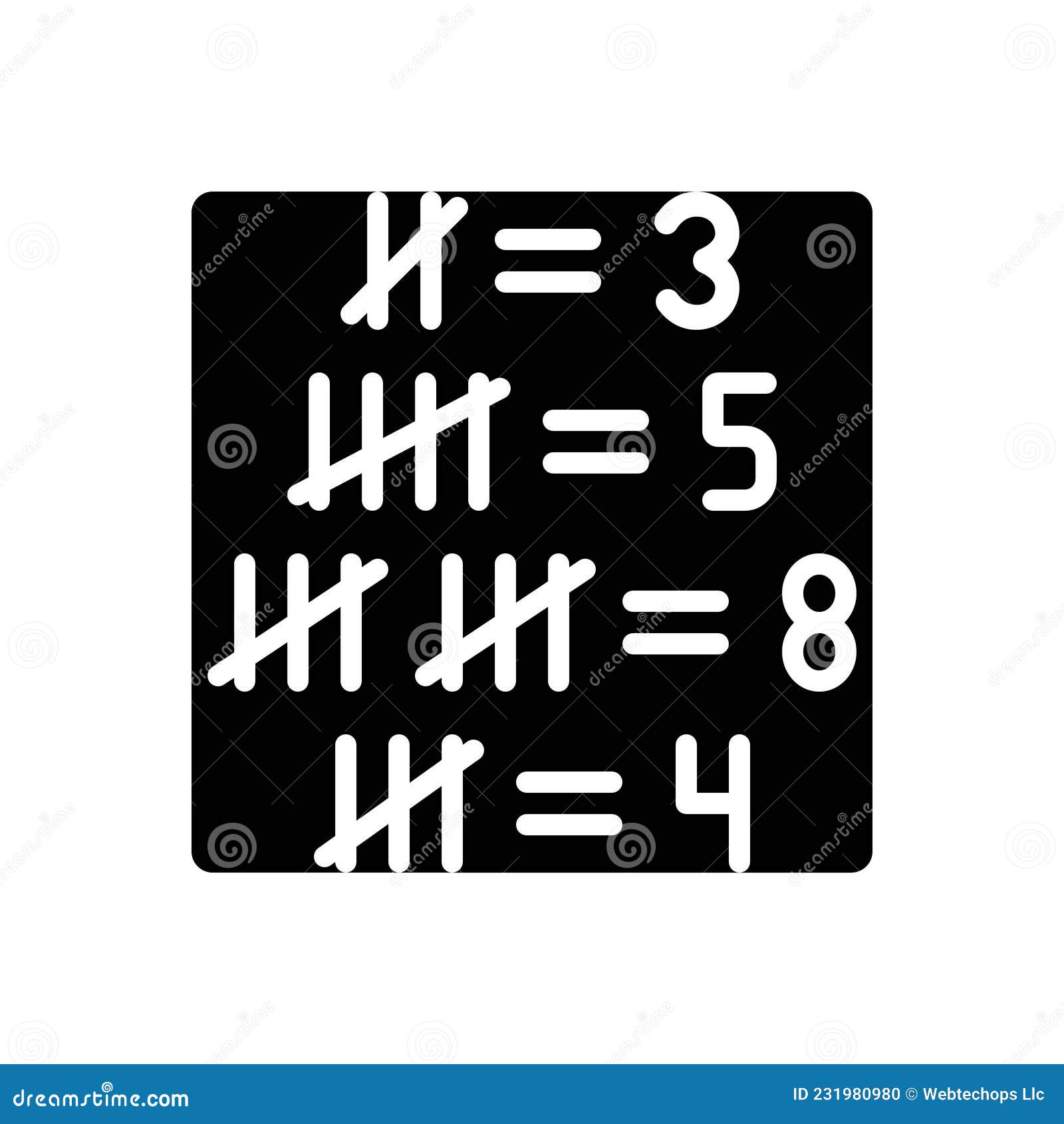 Black Solid Icon for Count, Number and Add Stock Vector - Illustration ...