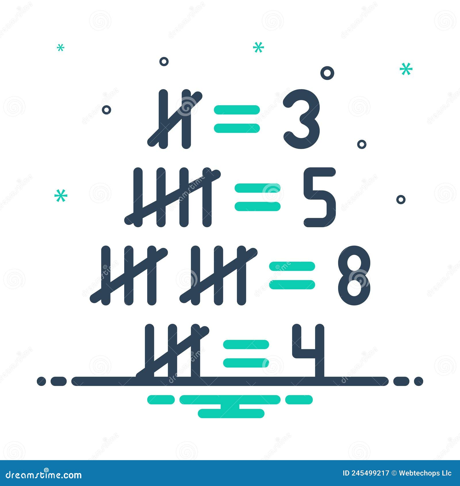 Mix Icon for Count, Math and Computation Stock Illustration ...