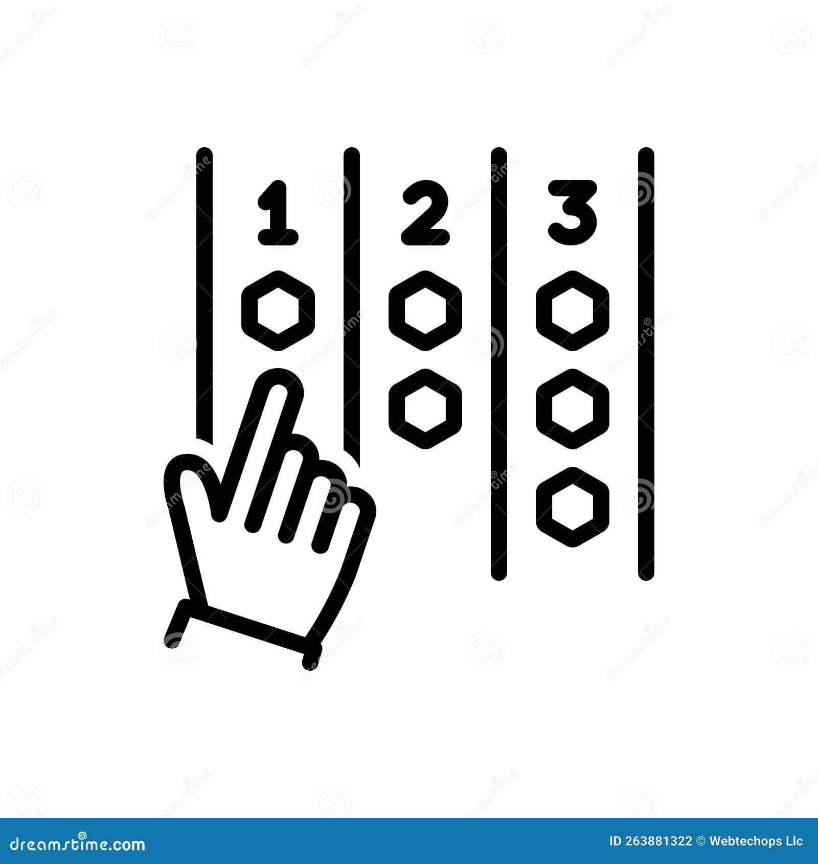 Black Line Icon for Count, Number and Counting Stock Illustration ...