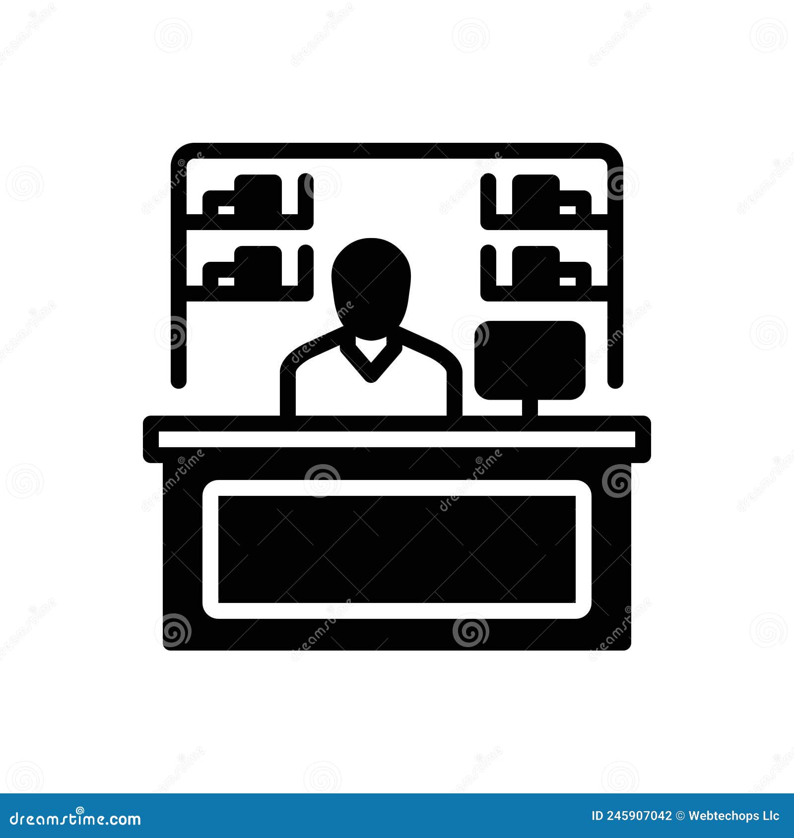 Black Solid Icon For Counters, Slug And Desk Vector Illustration ...