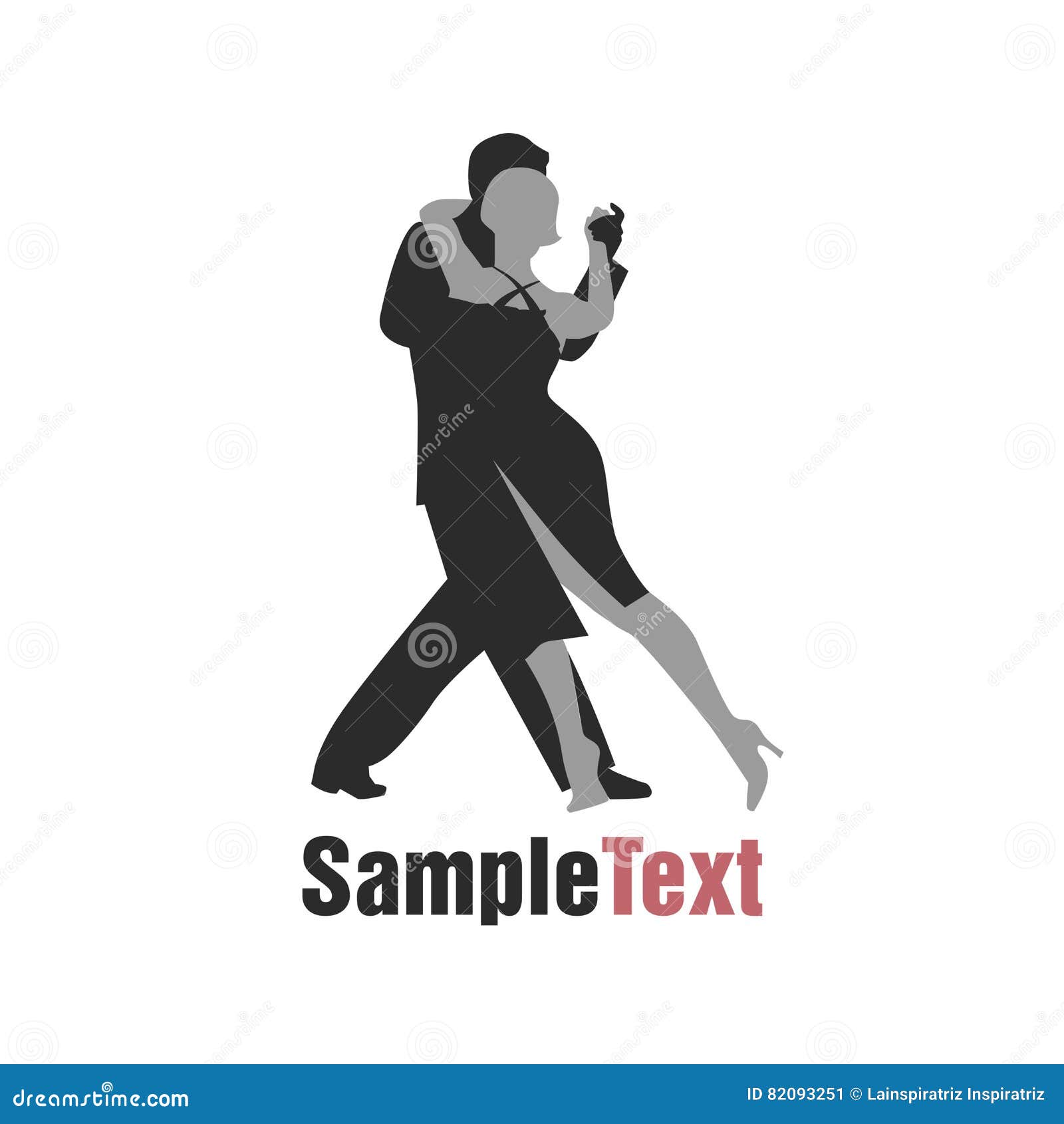 Icon of Couple Dancing Tango Stock Vector - Illustration of label ...