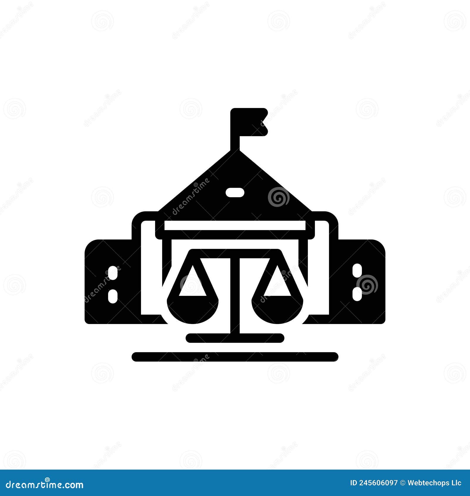 Black Solid Icon for Courts, Authority and Balance Stock Vector ...