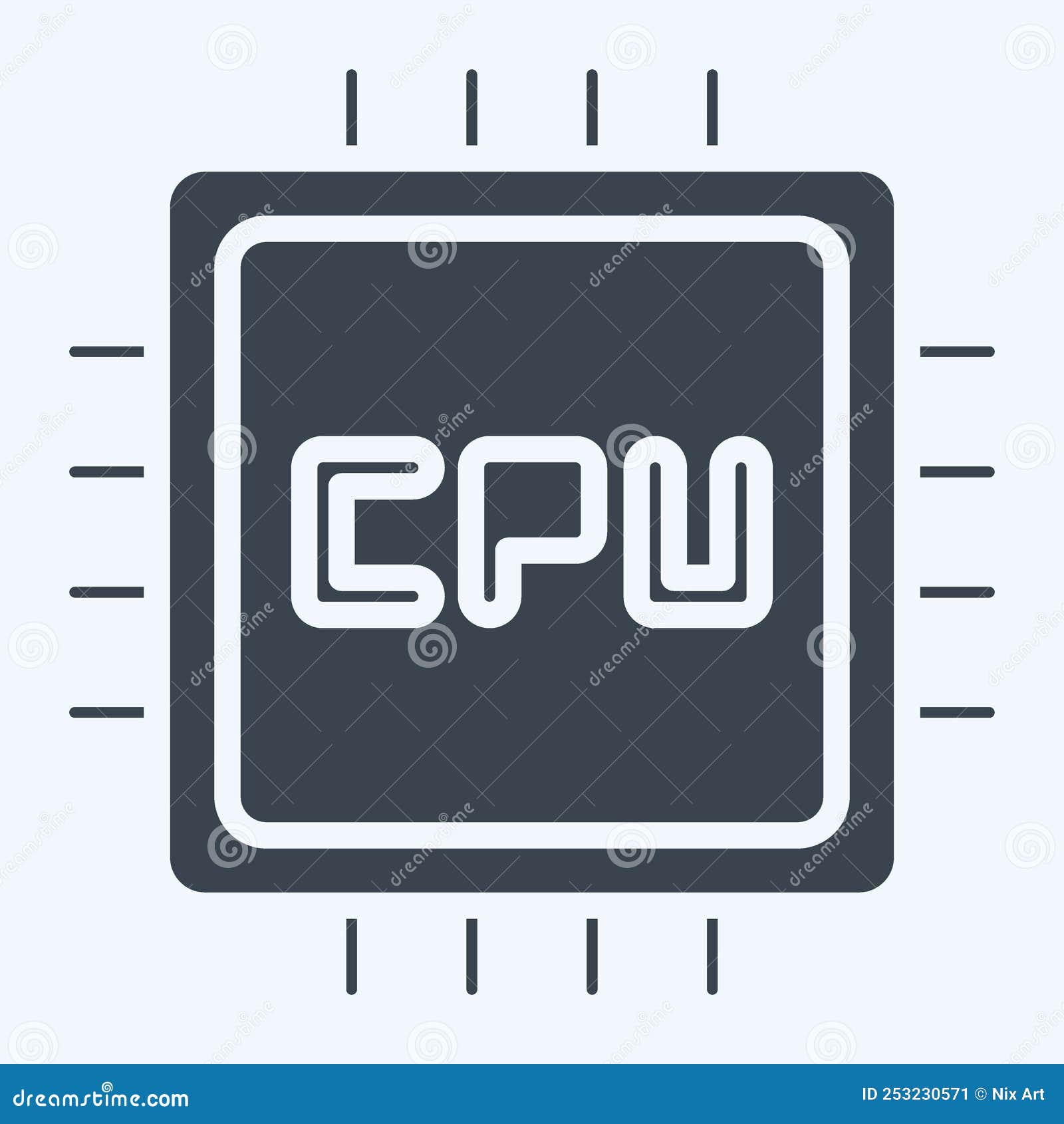 Icon CPU. Suitable for Computer Components Symbol. Glyph Style. Simple ...