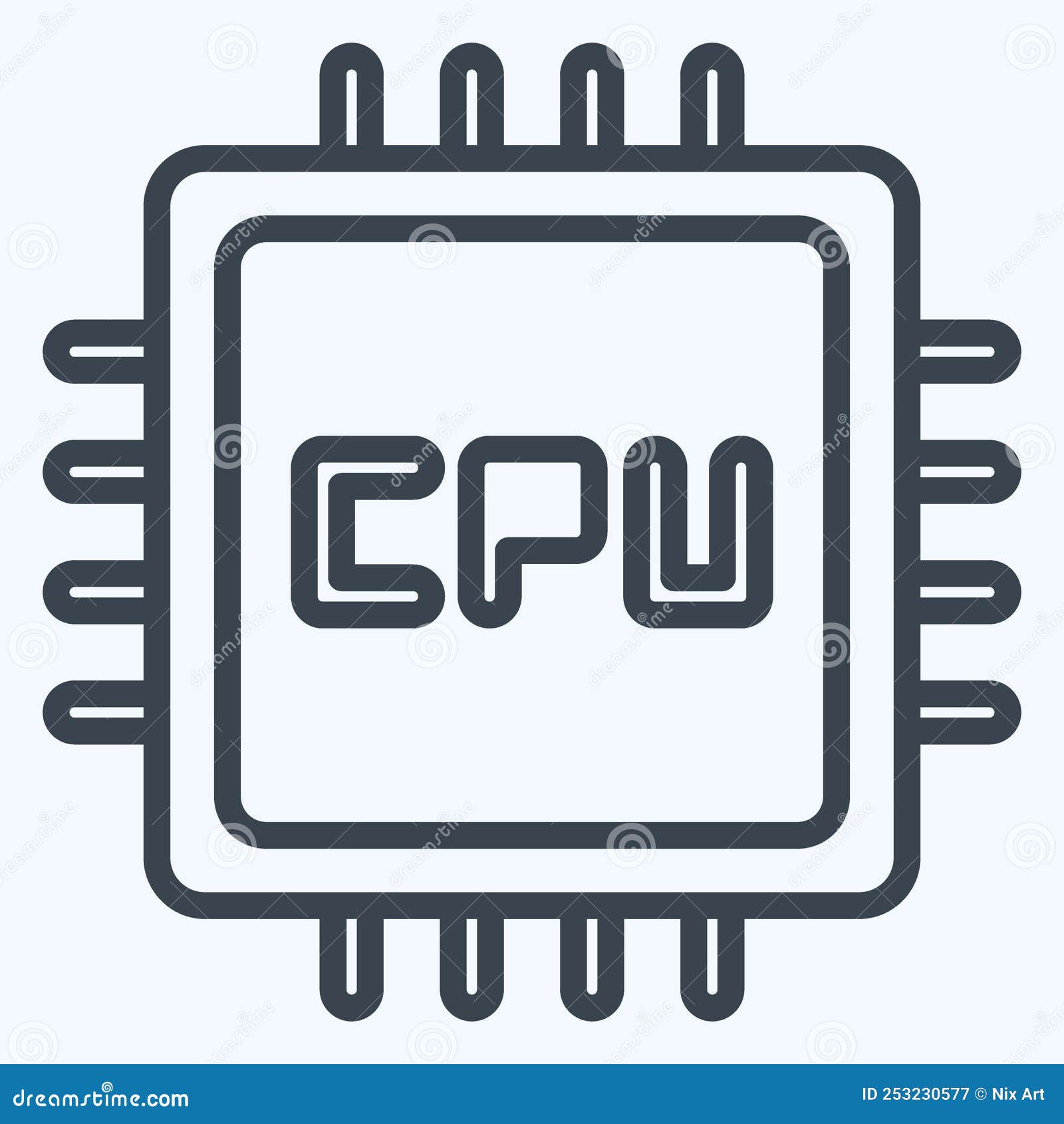 Icon CPU. Suitable for Computer Components Symbol. Line Style. Simple ...