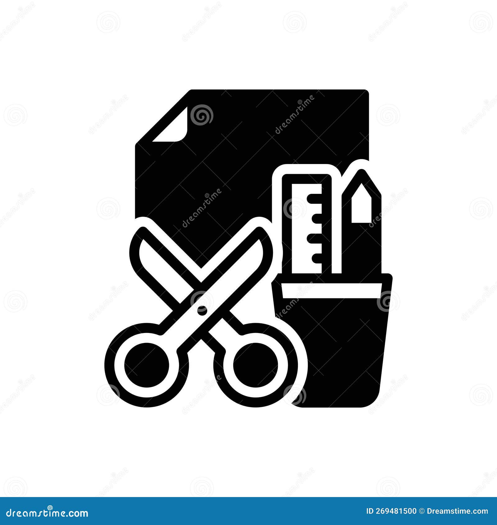 Black Solid Icon for Crafts, Handiwork and Scissor Stock Vector ...