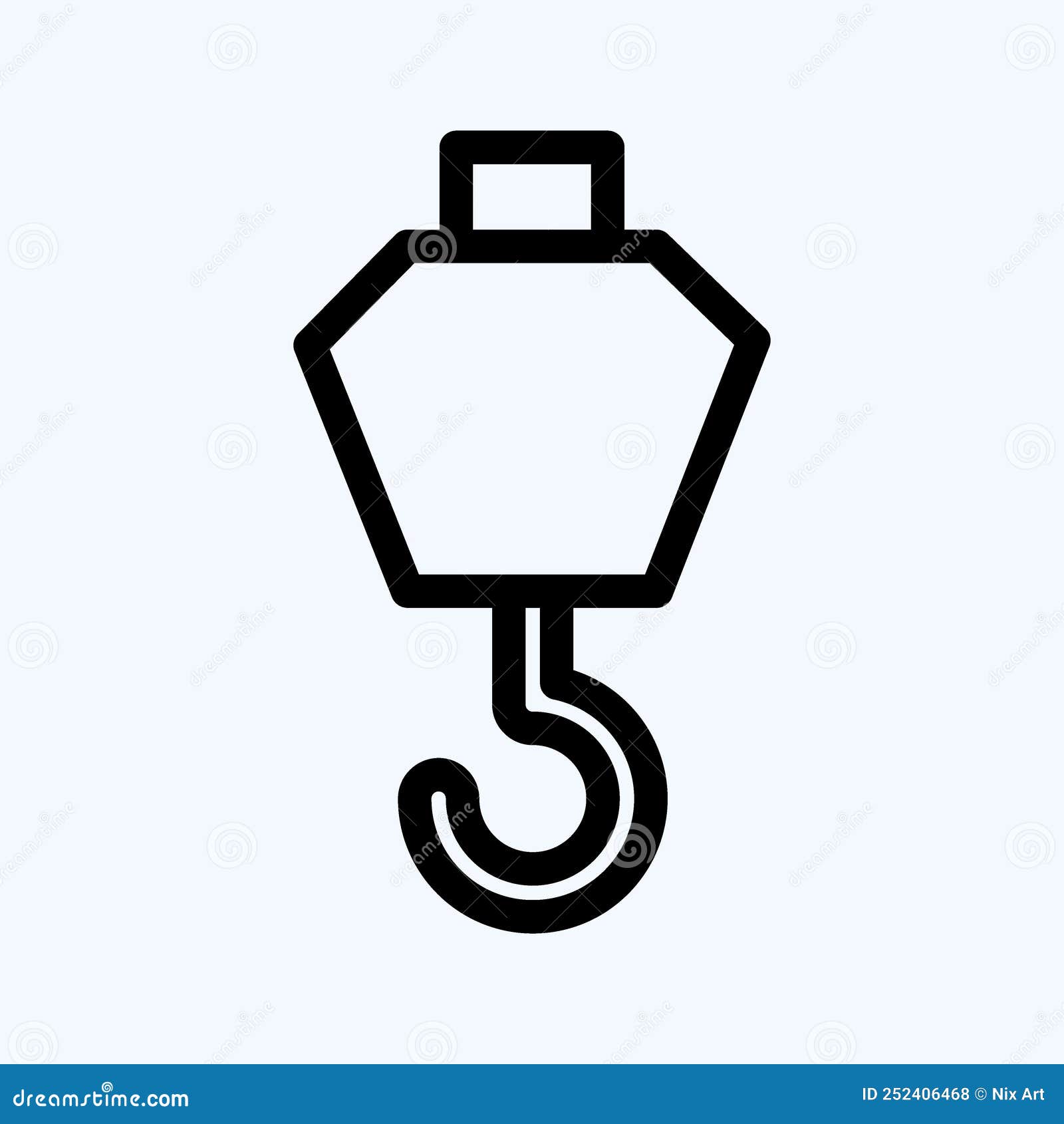 Icon Crane Hook. Suitable for Building Symbol. Line Style. Simple ...