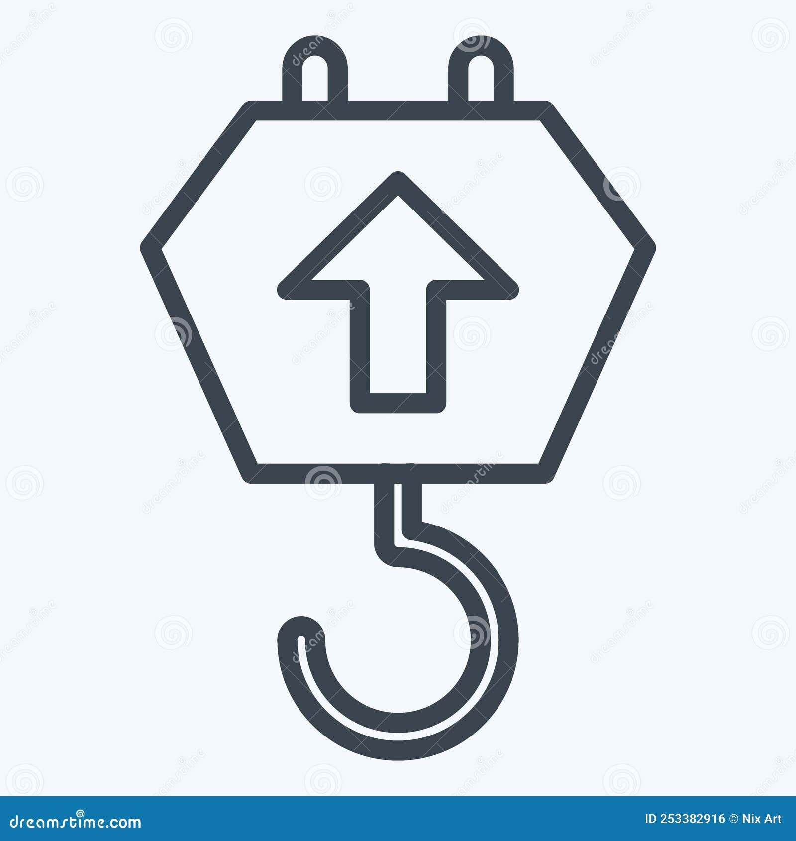 Icon Crane Hook. Suitable for Education Symbol. Line Style. Simple ...