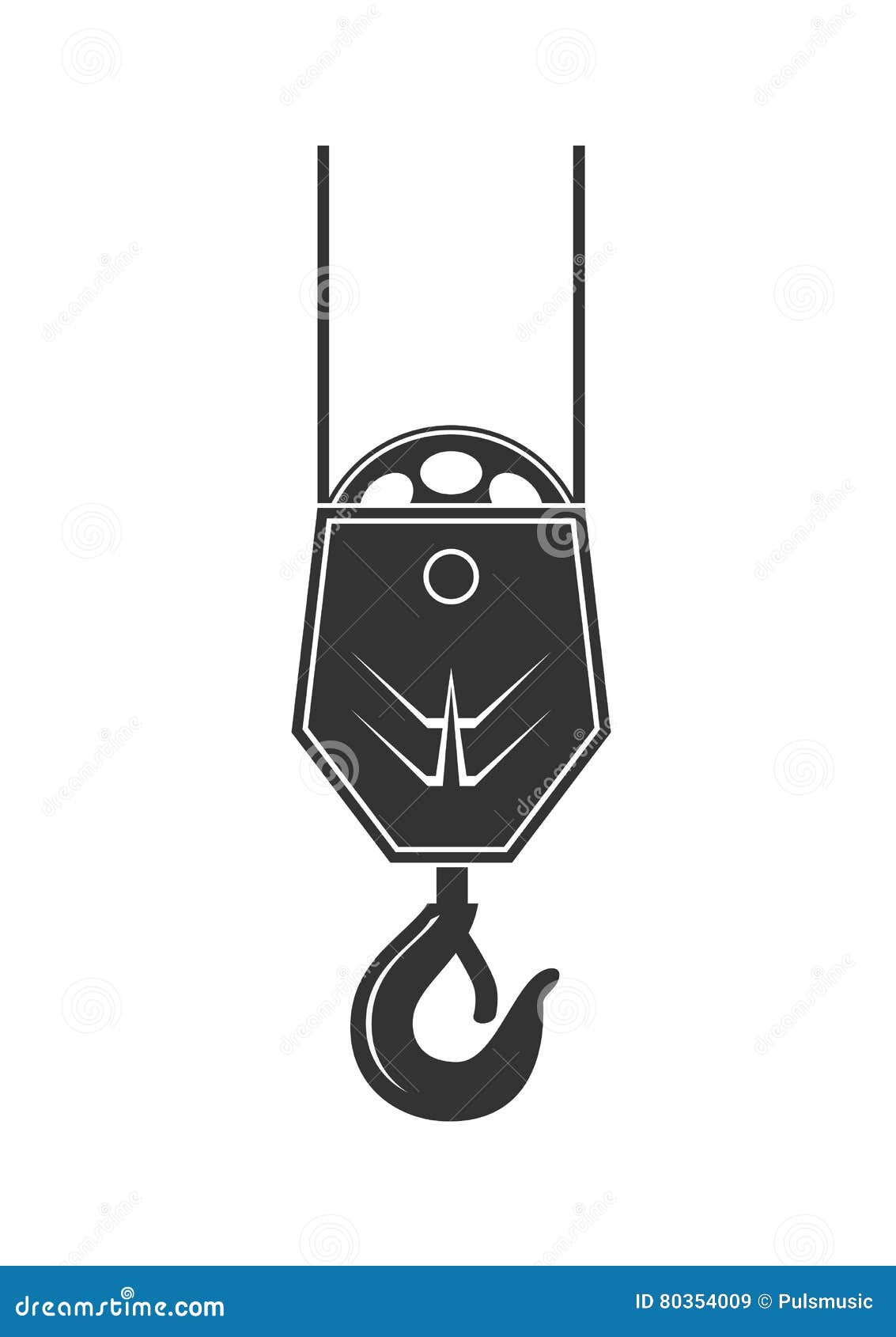 Icon of crane hook stock vector. Illustration of single - 80354009