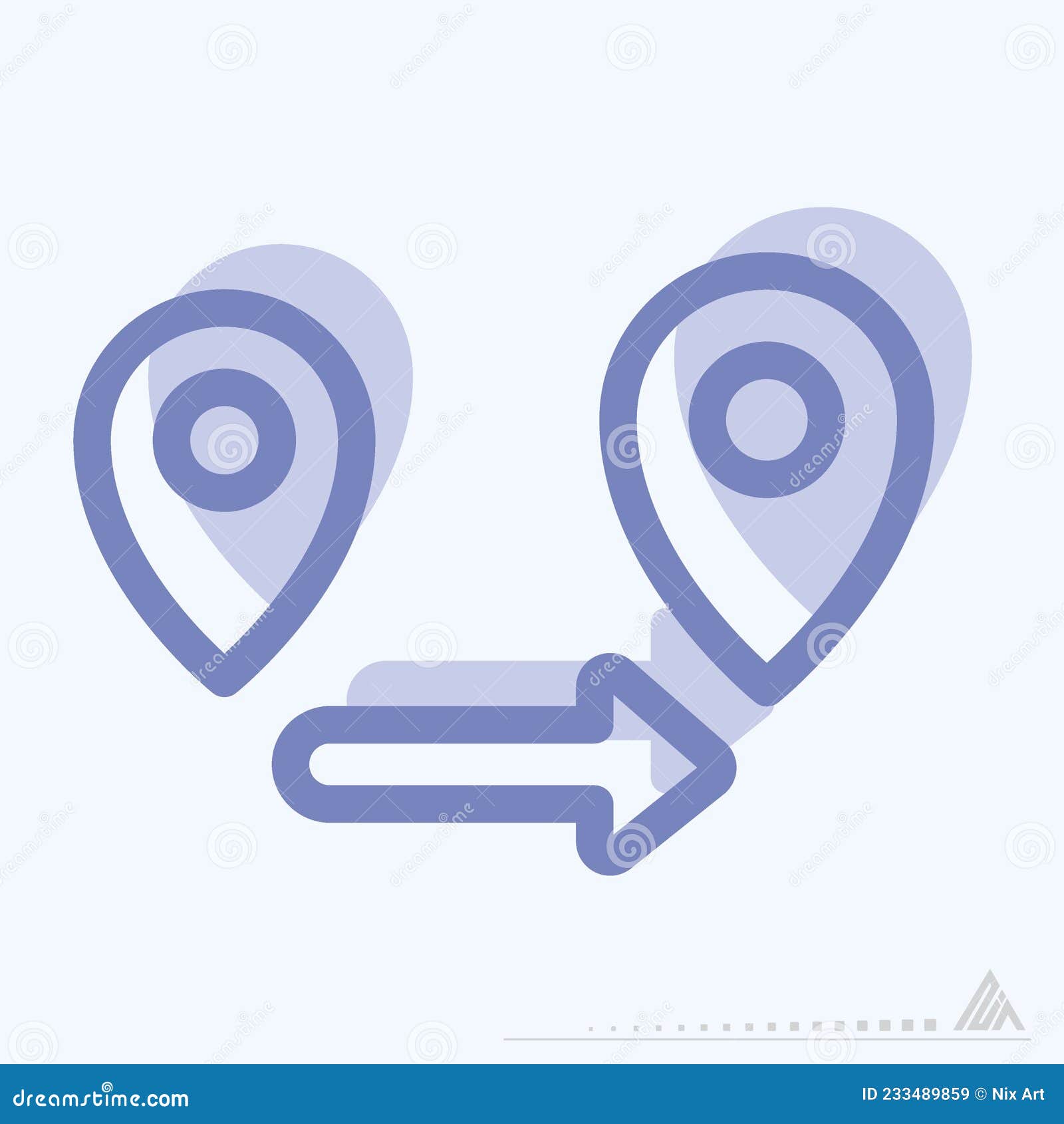 Icon Create Route - Two Tone Style Stock Vector - Illustration of ...