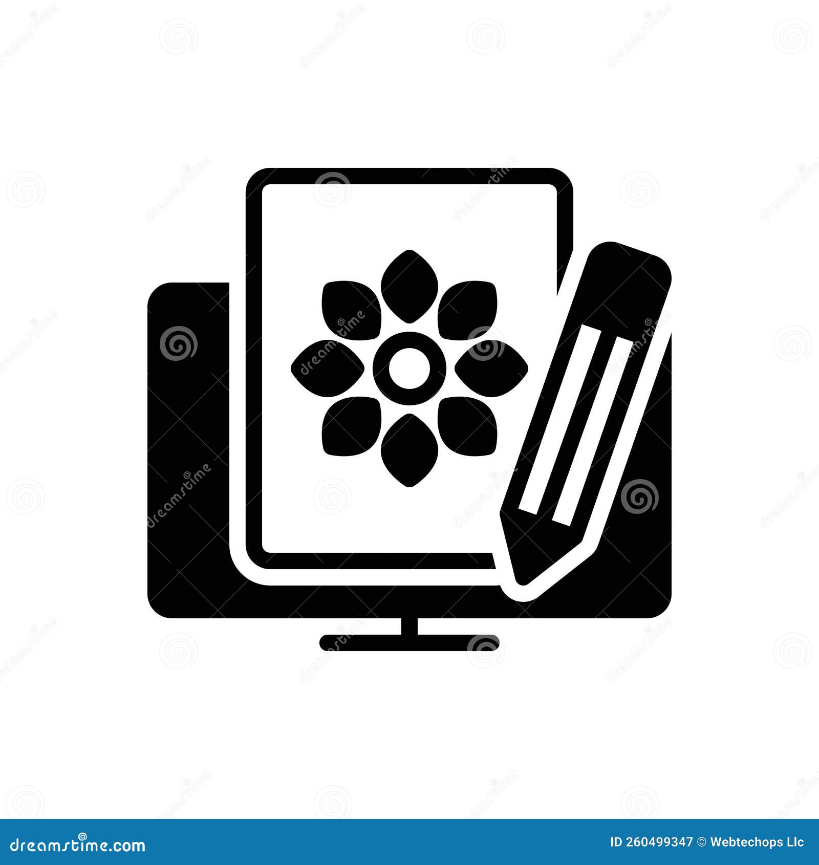 Black Solid Icon for Created, Computer and Drawing Stock Vector ...