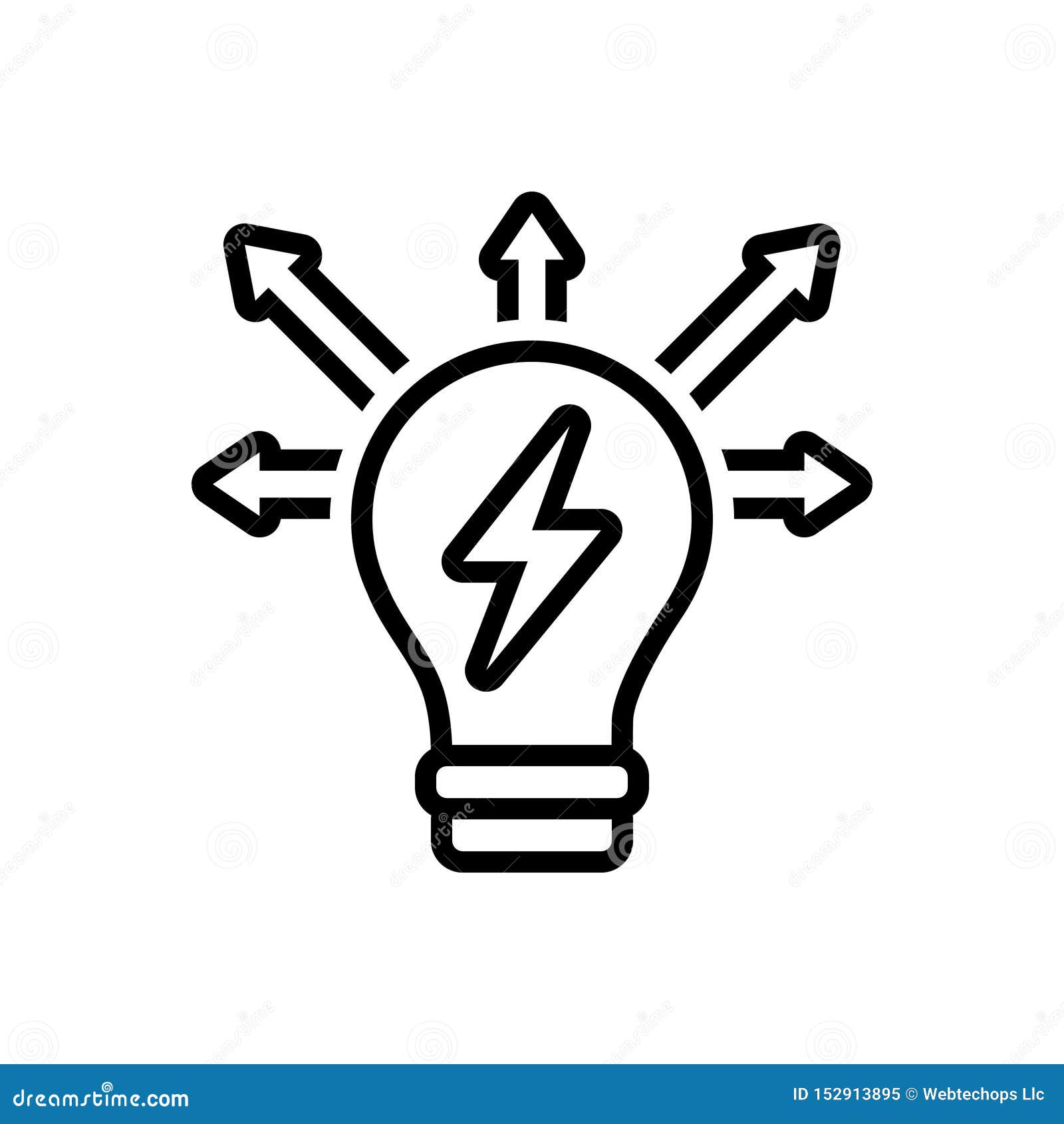 Black Line Icon for Creativity Mode, Mindset and Motivation Stock ...