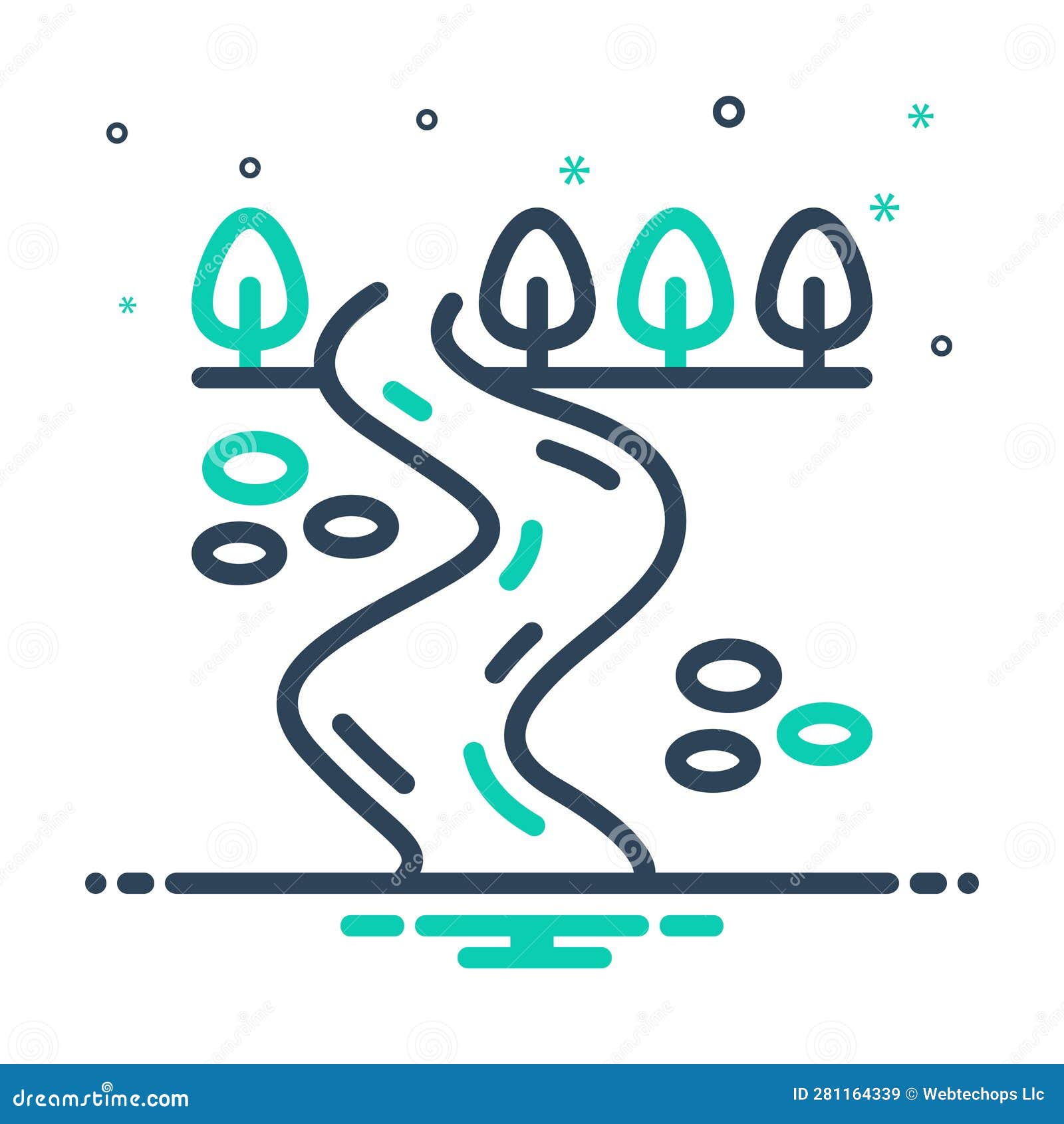 Mix Icon for Creek, Rivulet and Nature Stock Vector - Illustration of ...