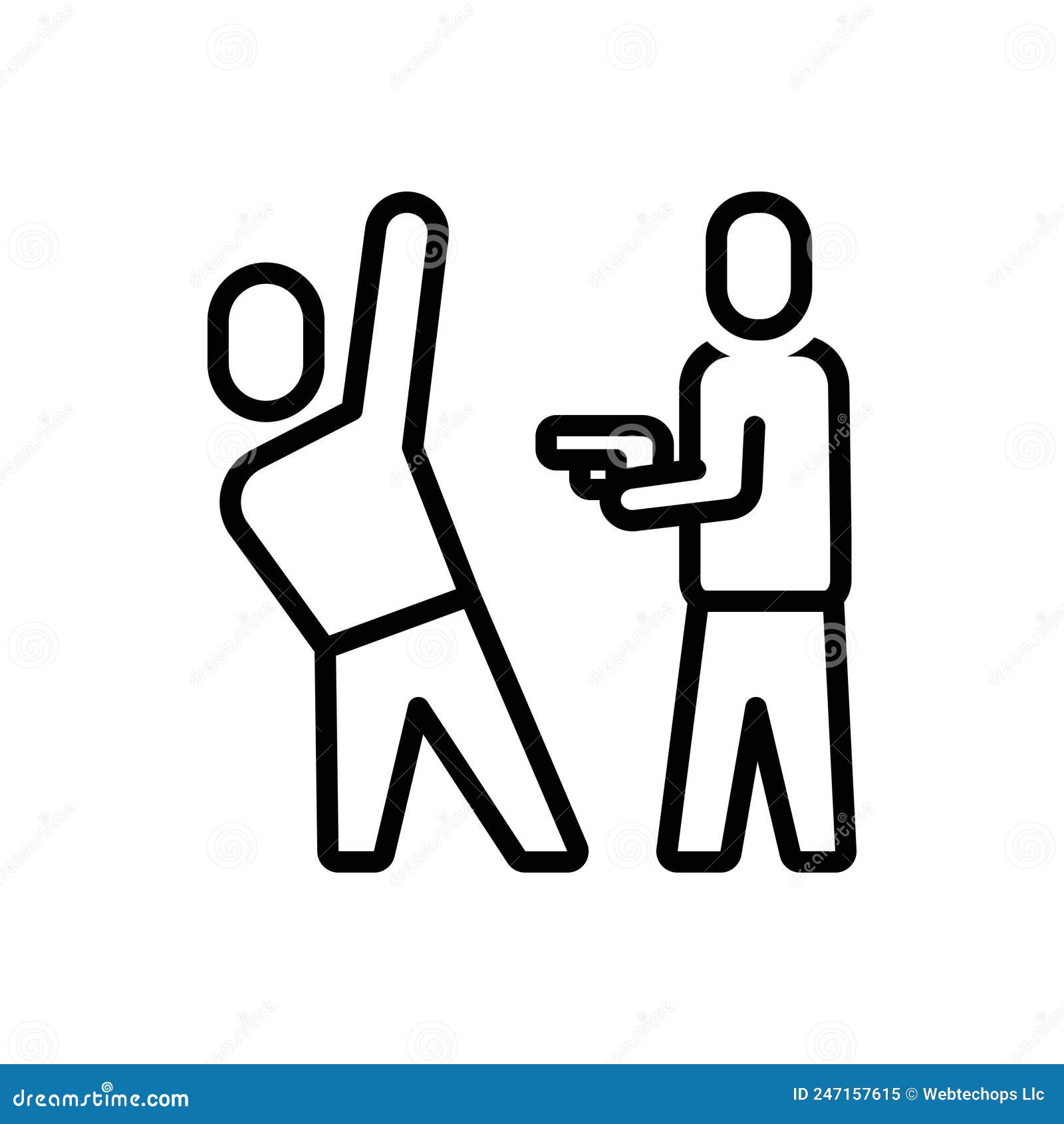 Black Line Icon for Crimes, Offense and Delinquency Stock Vector ...