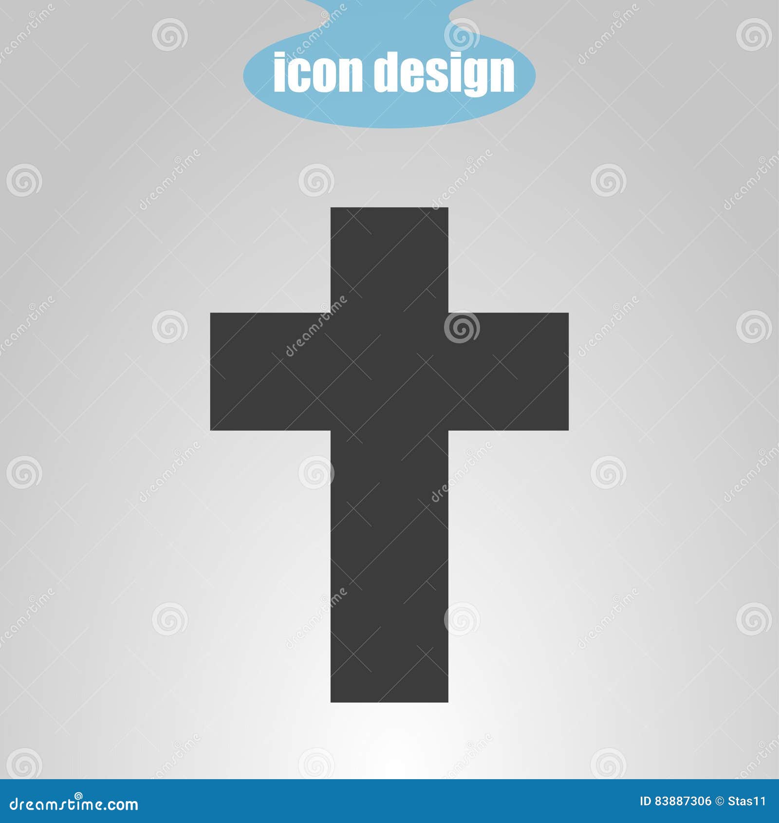 Icon Cross on a Gray Background. Vector Illustration Stock Illustration ...
