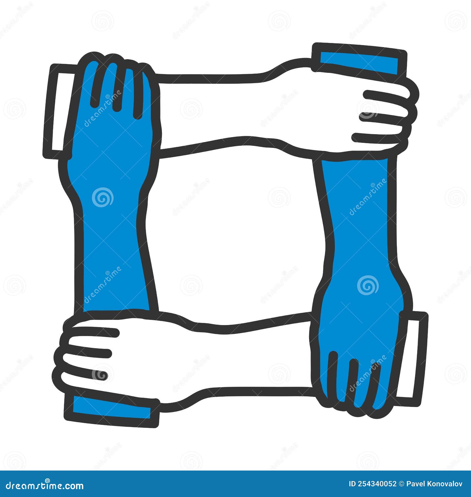 Icon of Crossed Hands stock vector. Illustration of lineart - 254340052