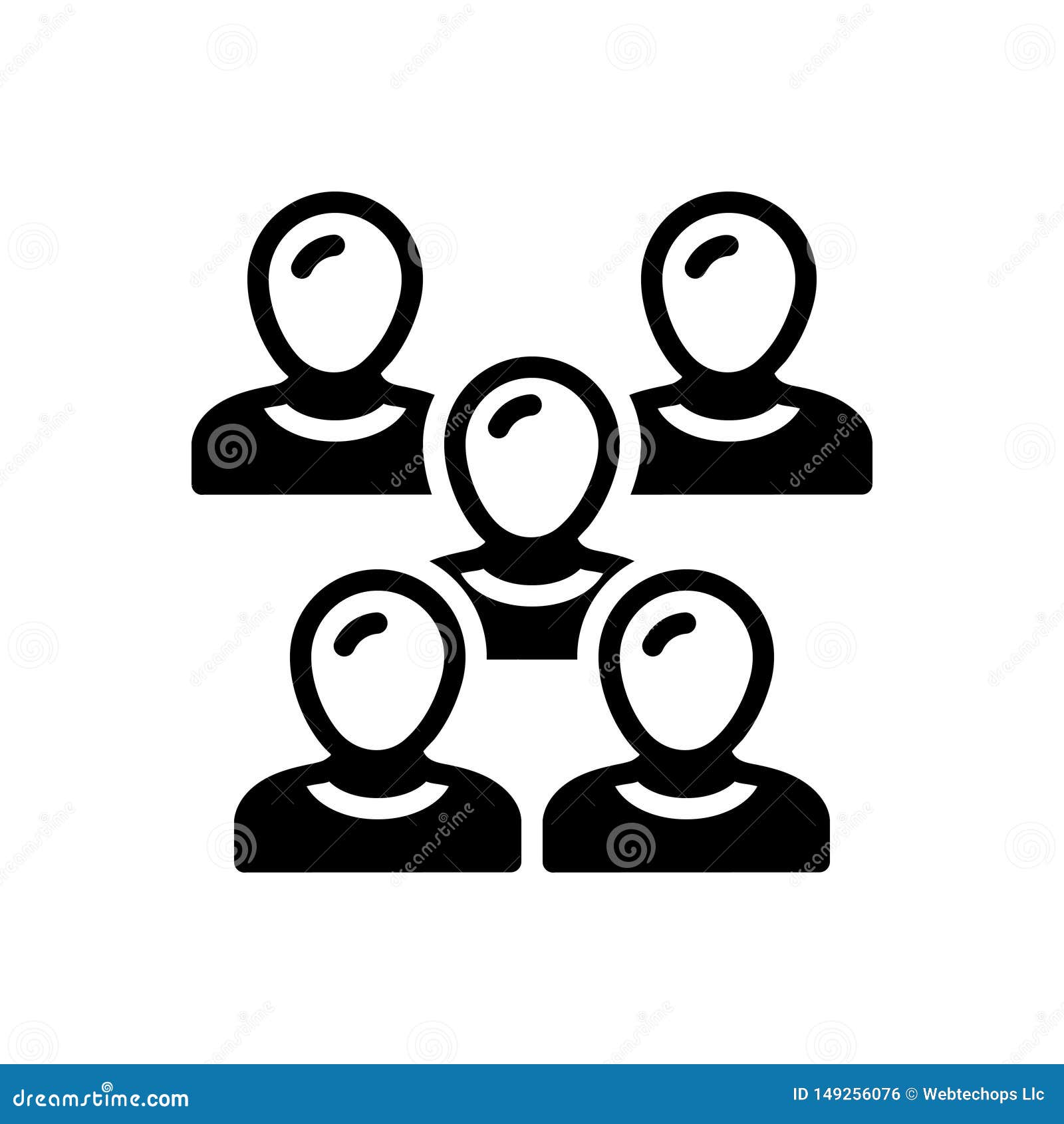 Black Solid Icon for Crowd, Multitude and Mob Stock Vector ...